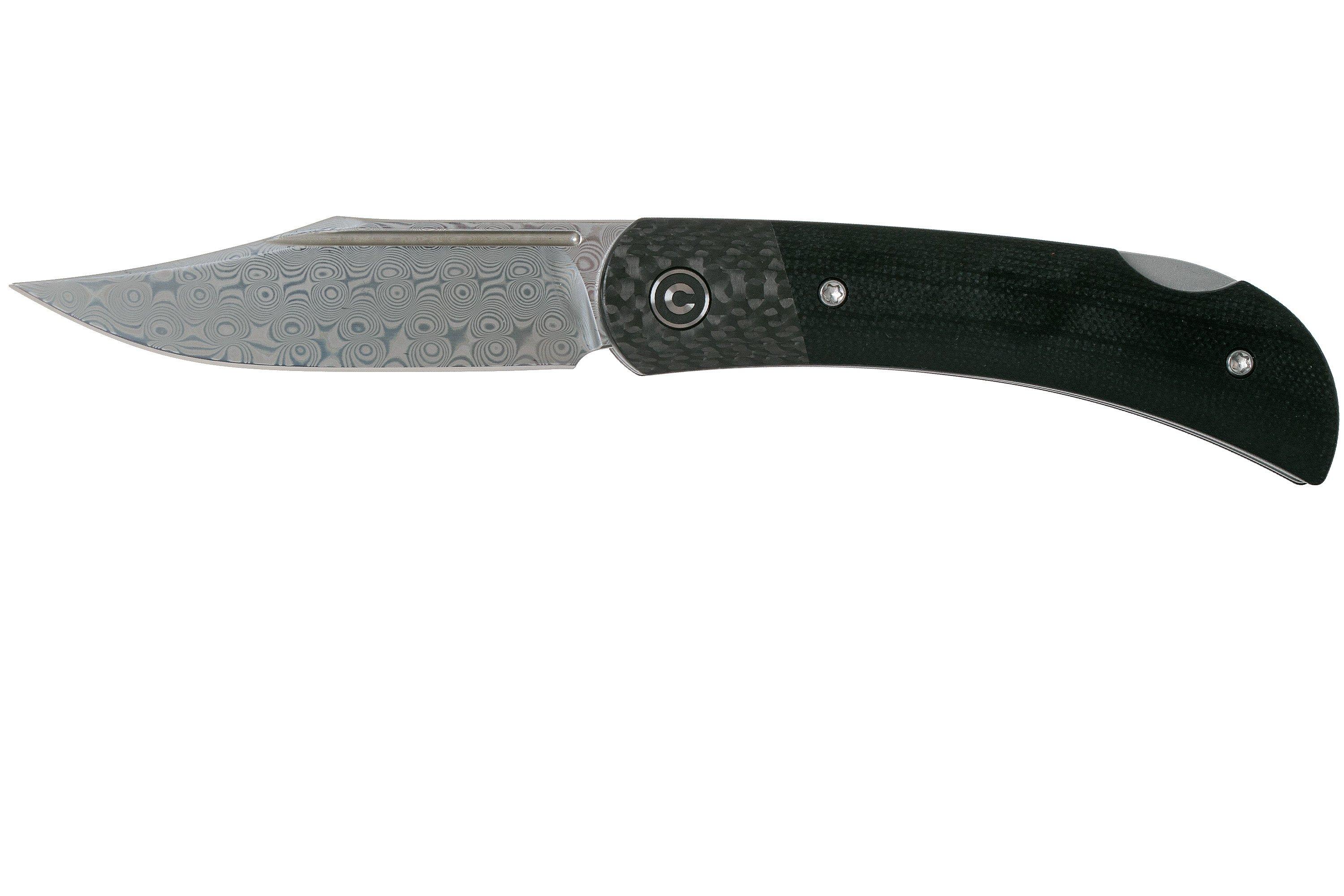 Civivi Rustic Gent C914DS-1 Damascus, Carbonfiber & Black G10 ...