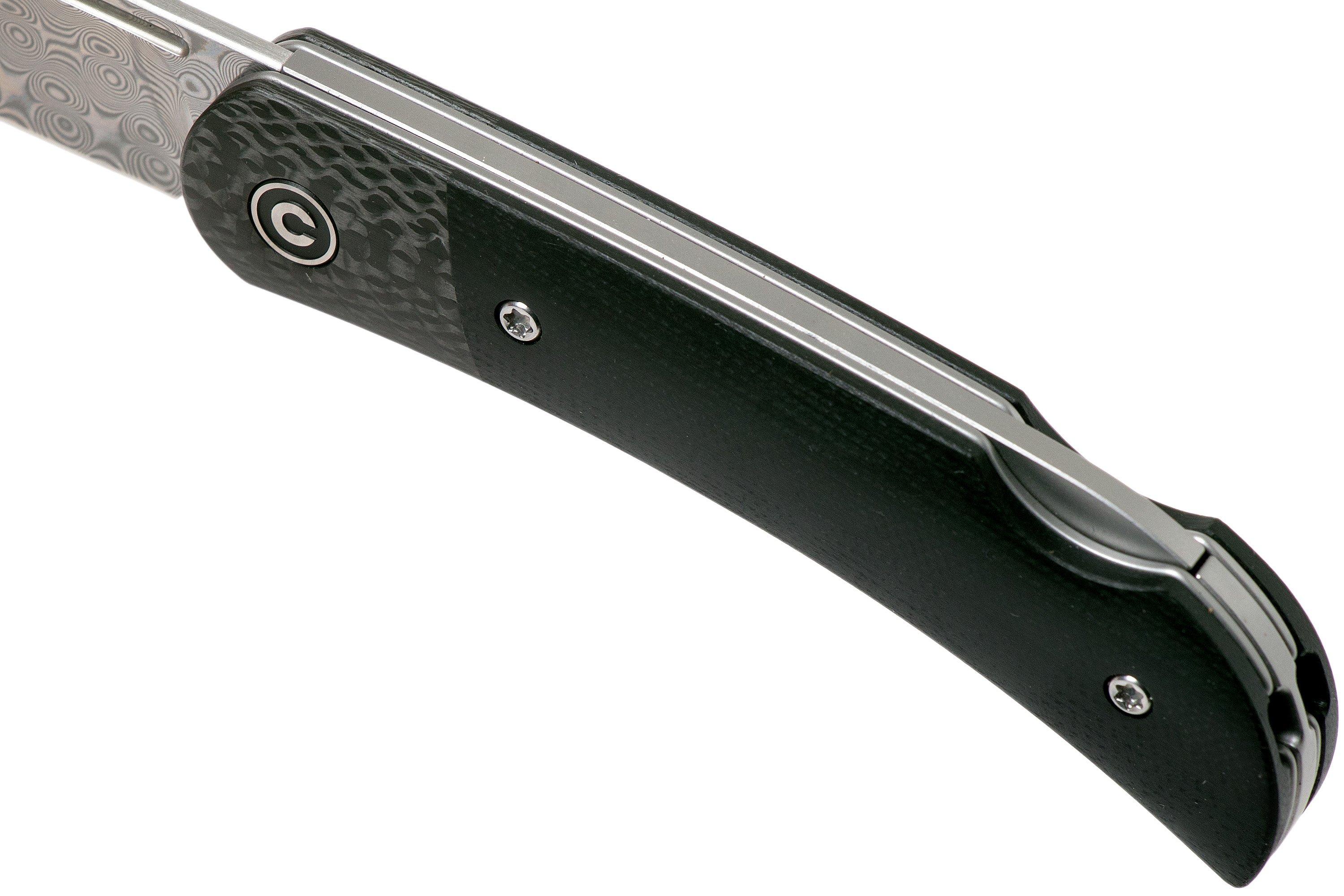 Civivi Rustic Gent C914DS-1 Damascus, Carbonfiber & Black G10 ...