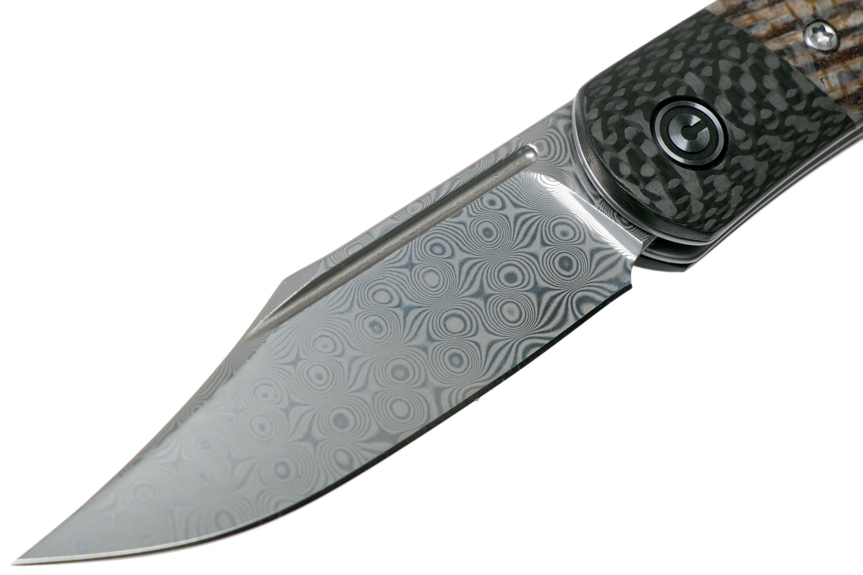 Civivi Rustic Gent C914DS-2 Damascus, Carbon fibre & Micarta gentleman ...