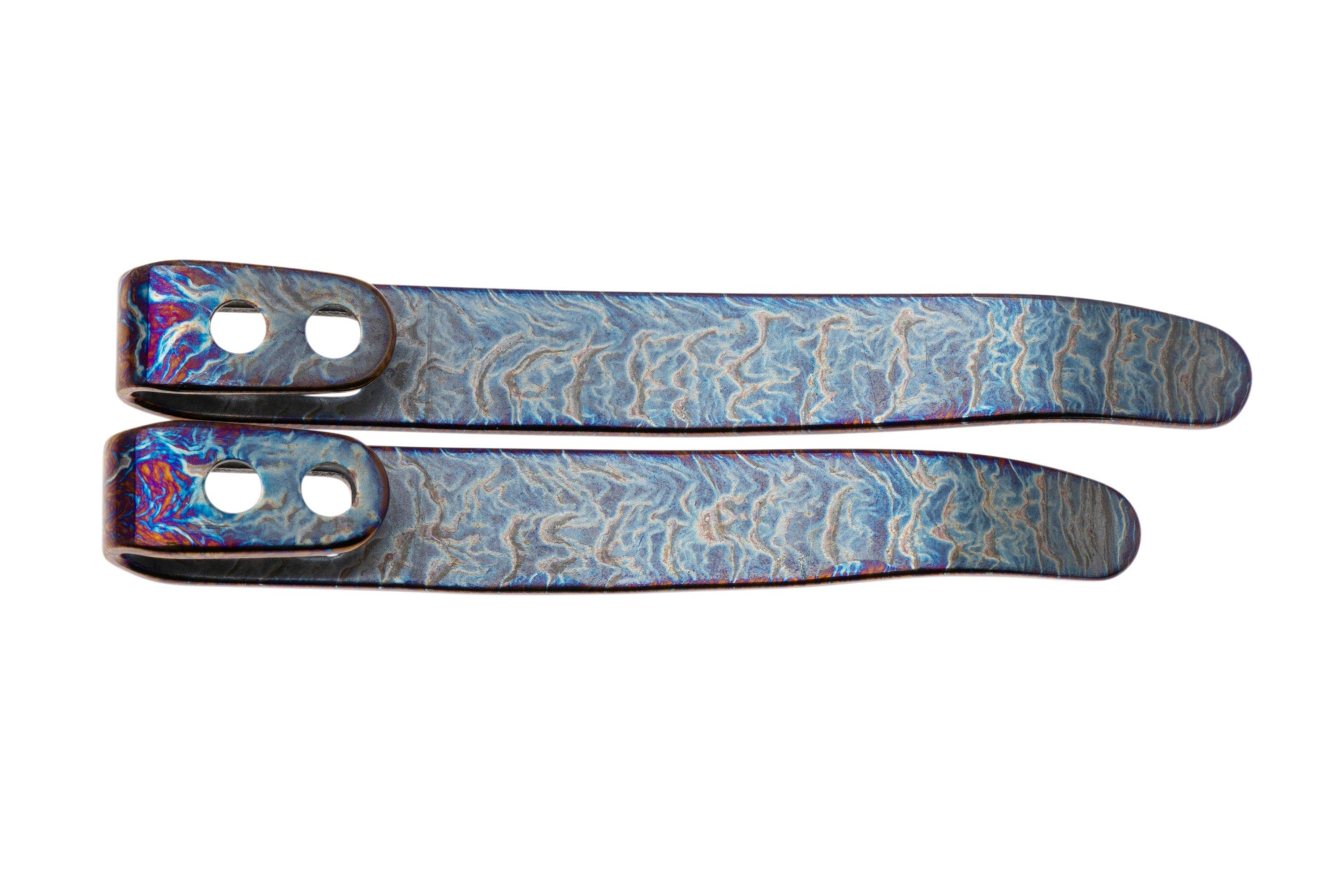 Civivi 2x Pocketclip Flamed Titanium T002A without screws ...