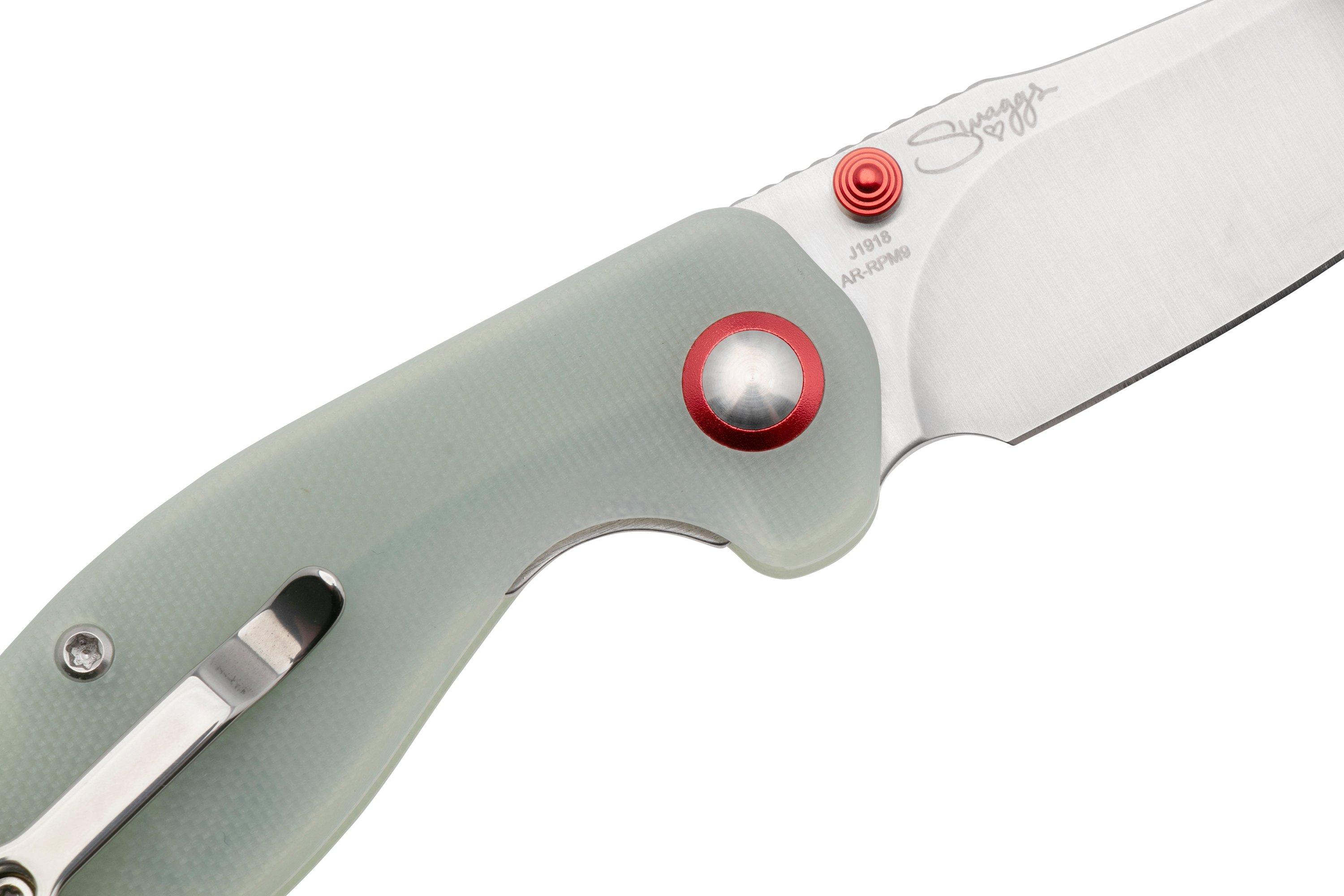 CJRB Maileah J1918-NTG, Satin AR-RPM9, Natural G10, pocket knife ...