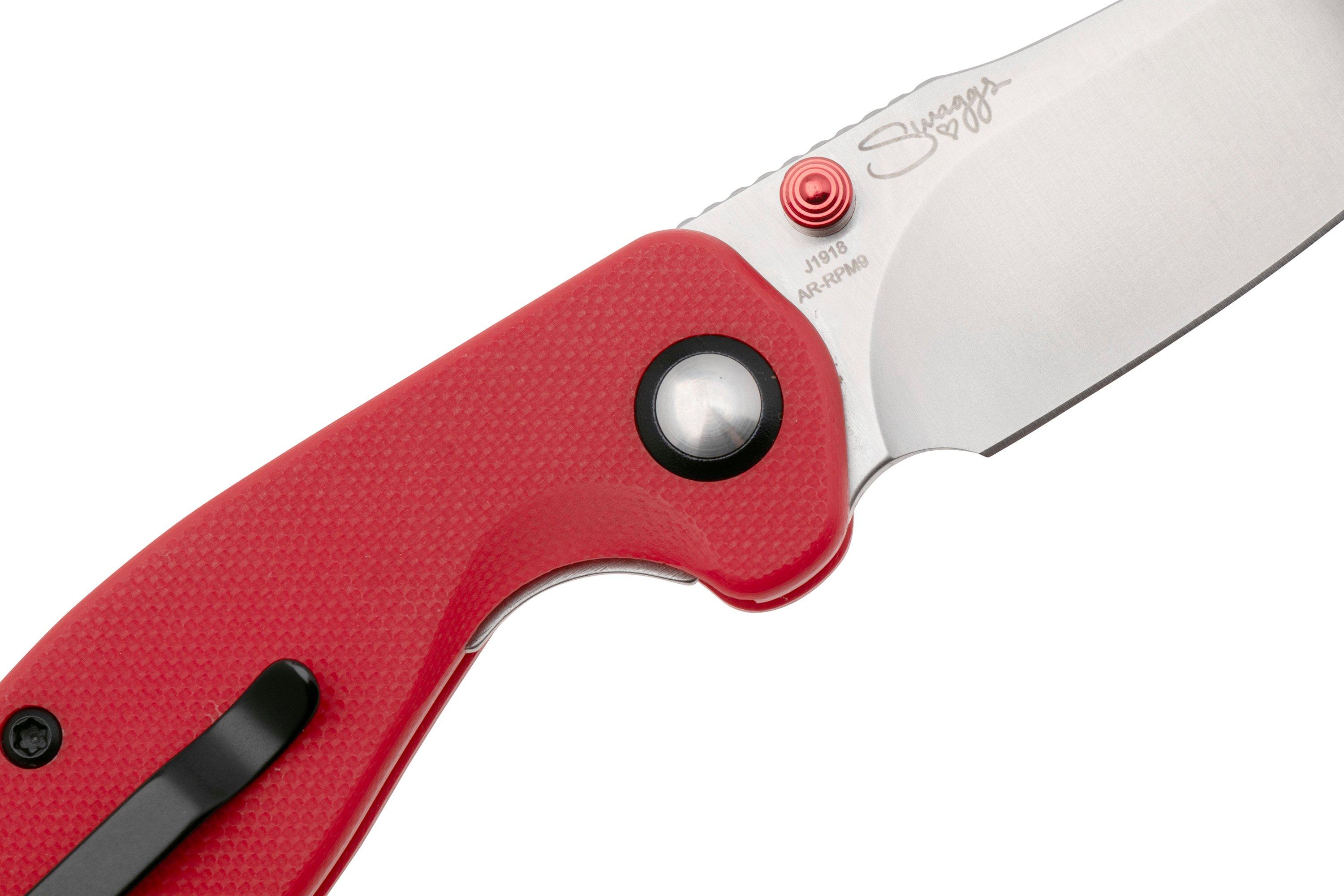 CJRB Maileah J1918-REF, Satin AR-RPM9, Red G10, pocket knife ...