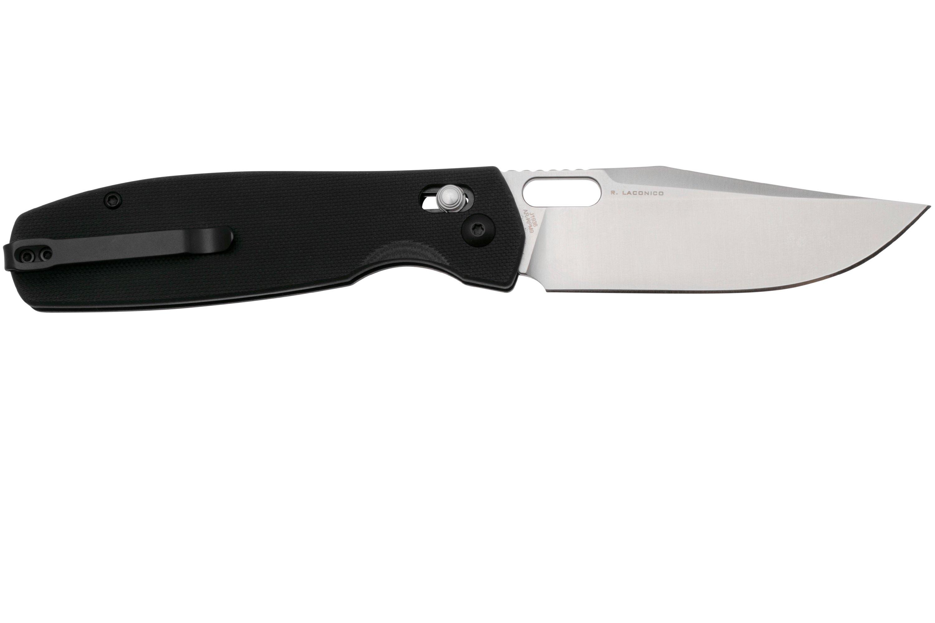 CJRB Prado J1936-BK, Satin AR-RPM9, Black G10, pocket knife ...