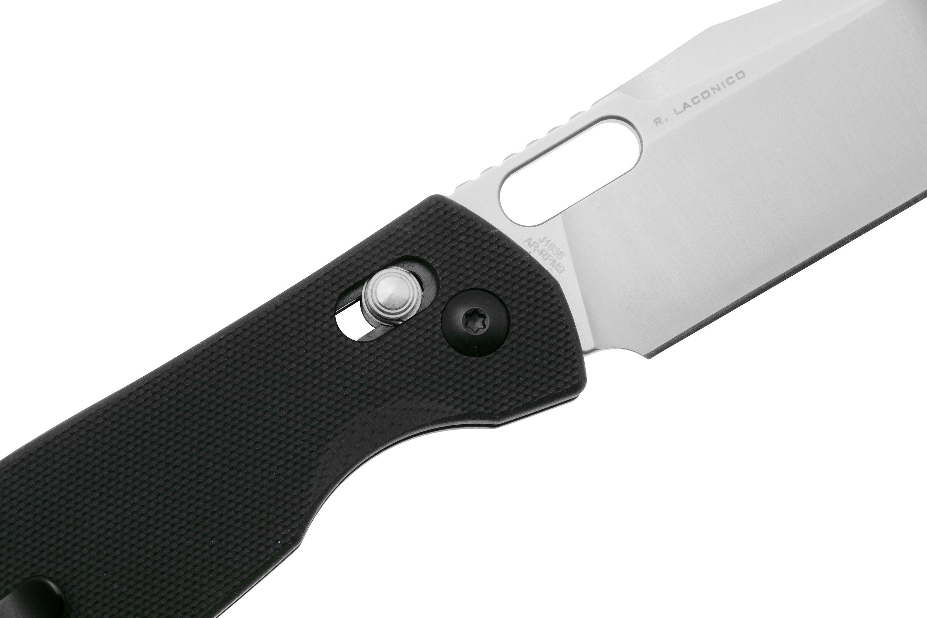 CJRB Prado J1936-BK, Satin AR-RPM9, Black G10, pocket knife ...