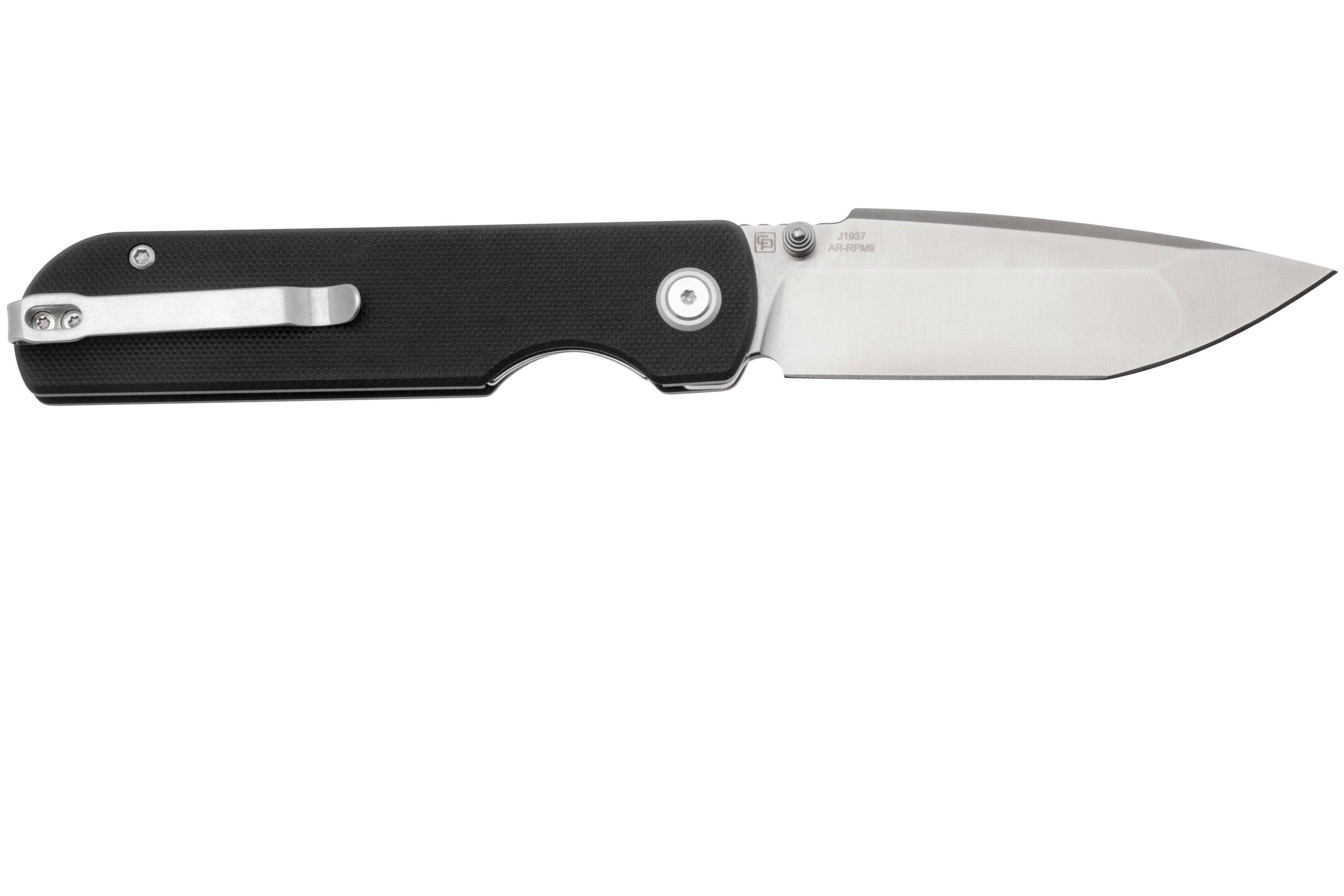 CJRB Nova J1937-BK, Satin AR-RPM9, Black G10, pocket knife ...