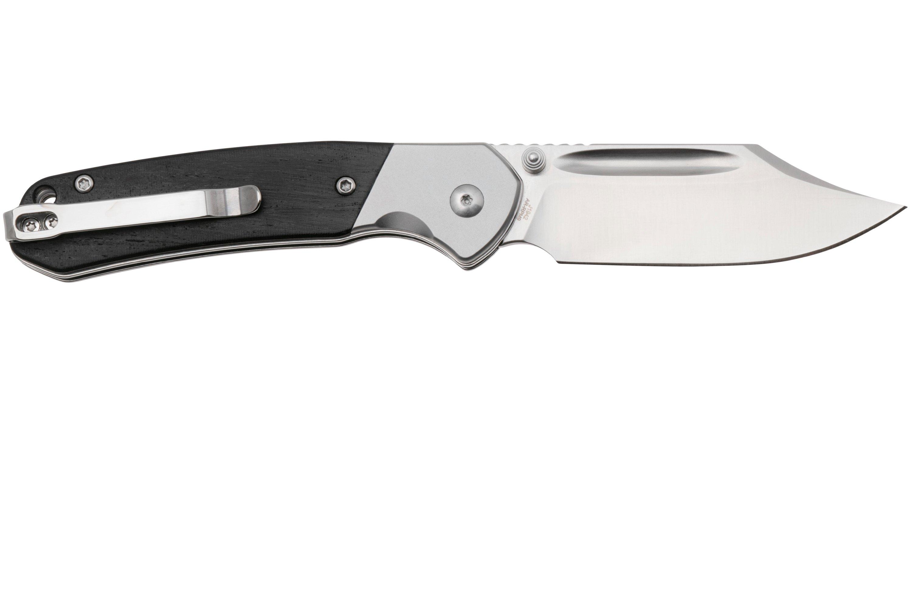 CJRB Pyrite Bowie J1942-EBN, Satin AR-RPM9, Ebony Wood, Steel Bolster, pocket knife ...