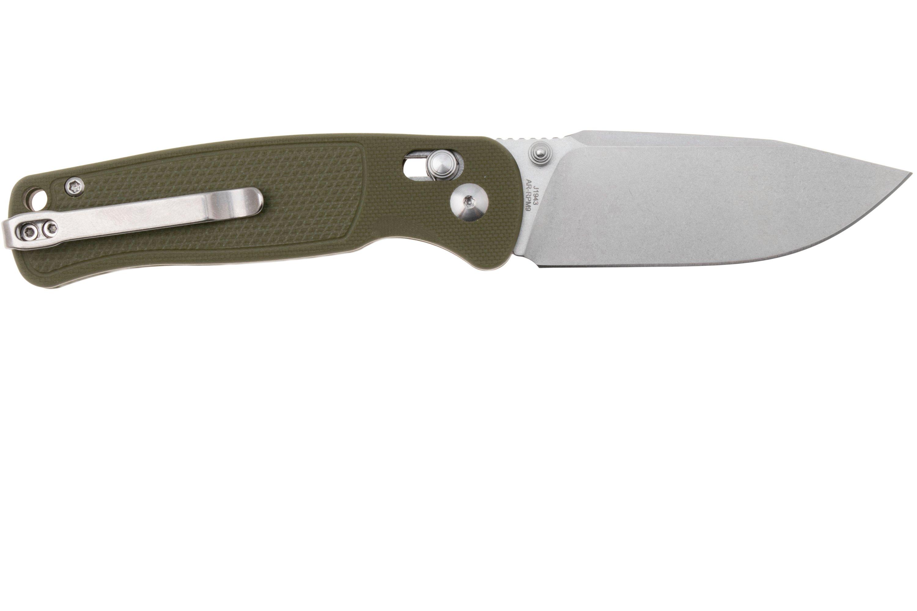 CJRB Shale J1943-GN, Stonewashed AR-RPM9, Green G10, pocket knife ...