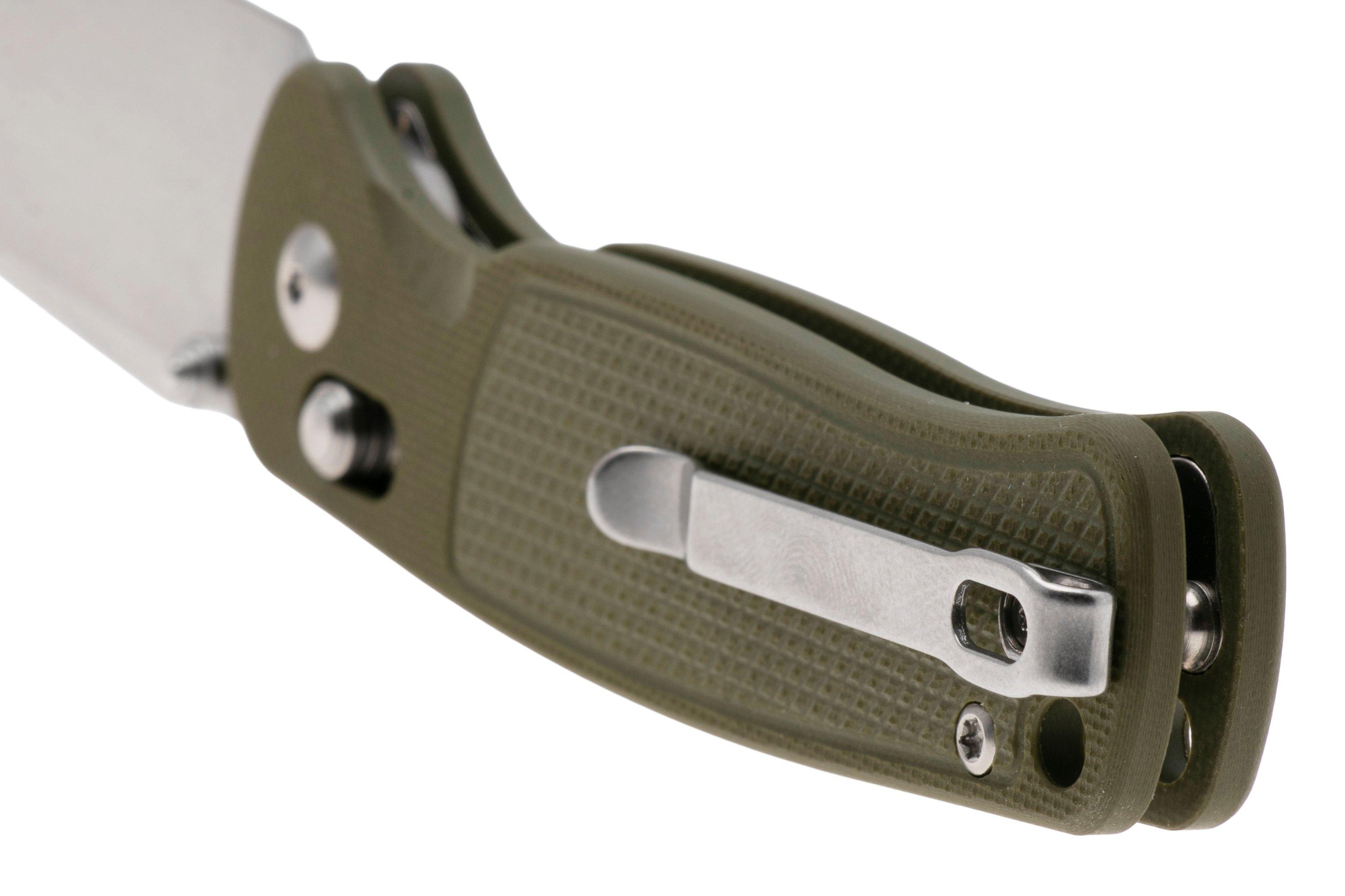 CJRB Shale J1943-GN, Stonewashed AR-RPM9, Green G10, zakmes | Voordelig kopen bij knivesandtools.be