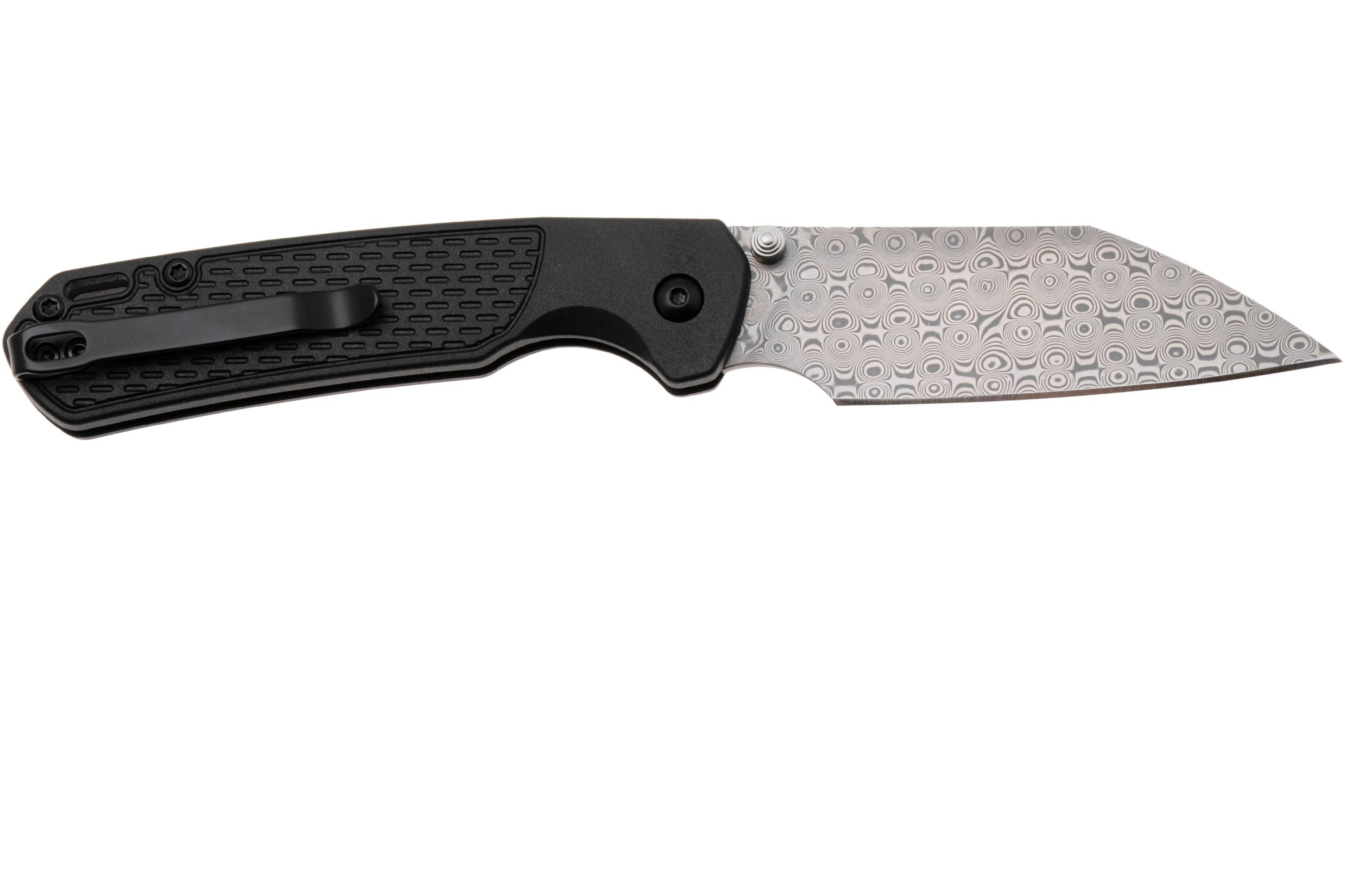 CJRB Pyrite Light J1945D-BK Rose Damascus, Black FRN, pocket knife ...