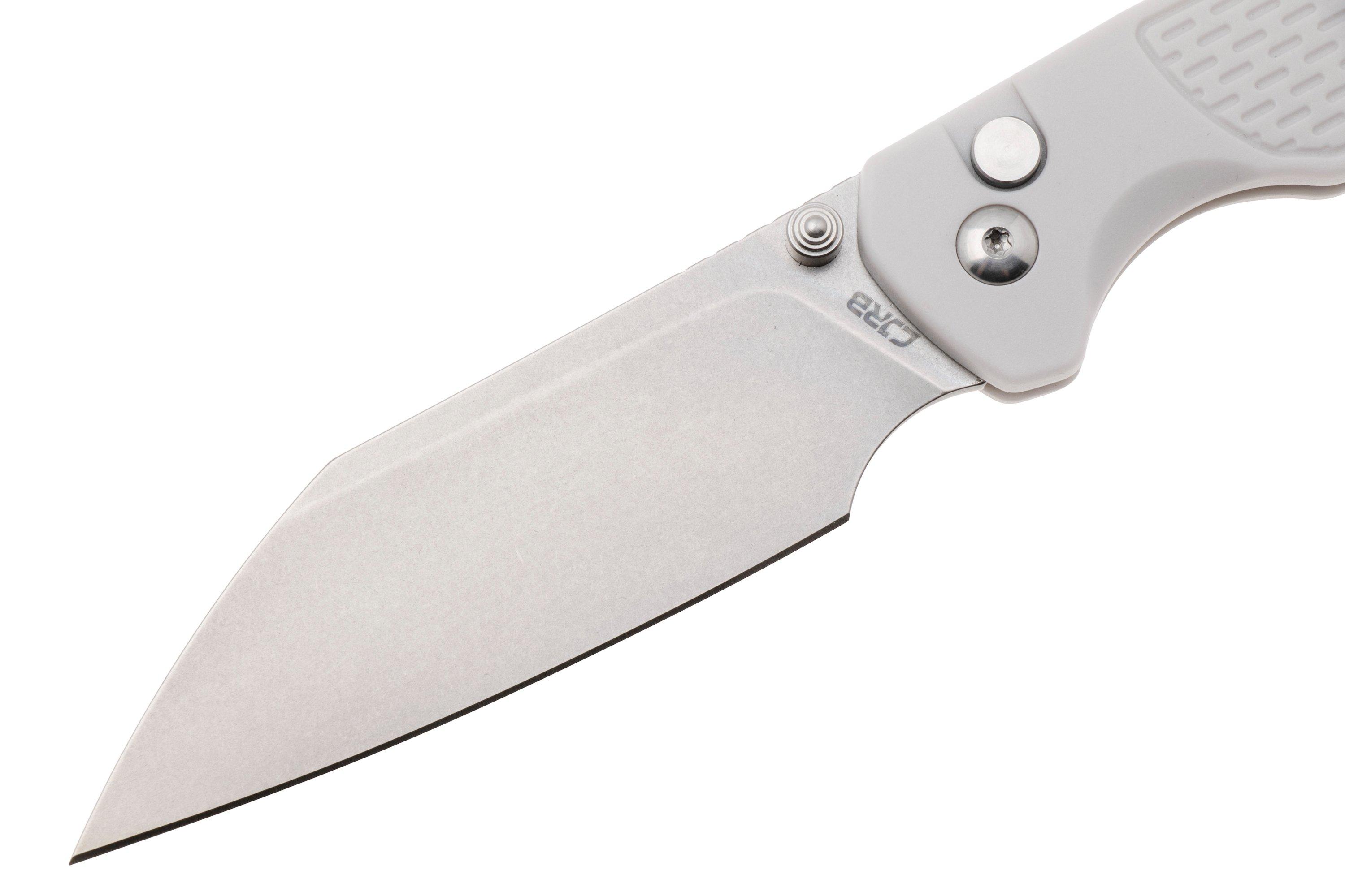 CJRB Pyrite Light J1945G-GY Stonewashed S90V, White FRN, pocket knife ...