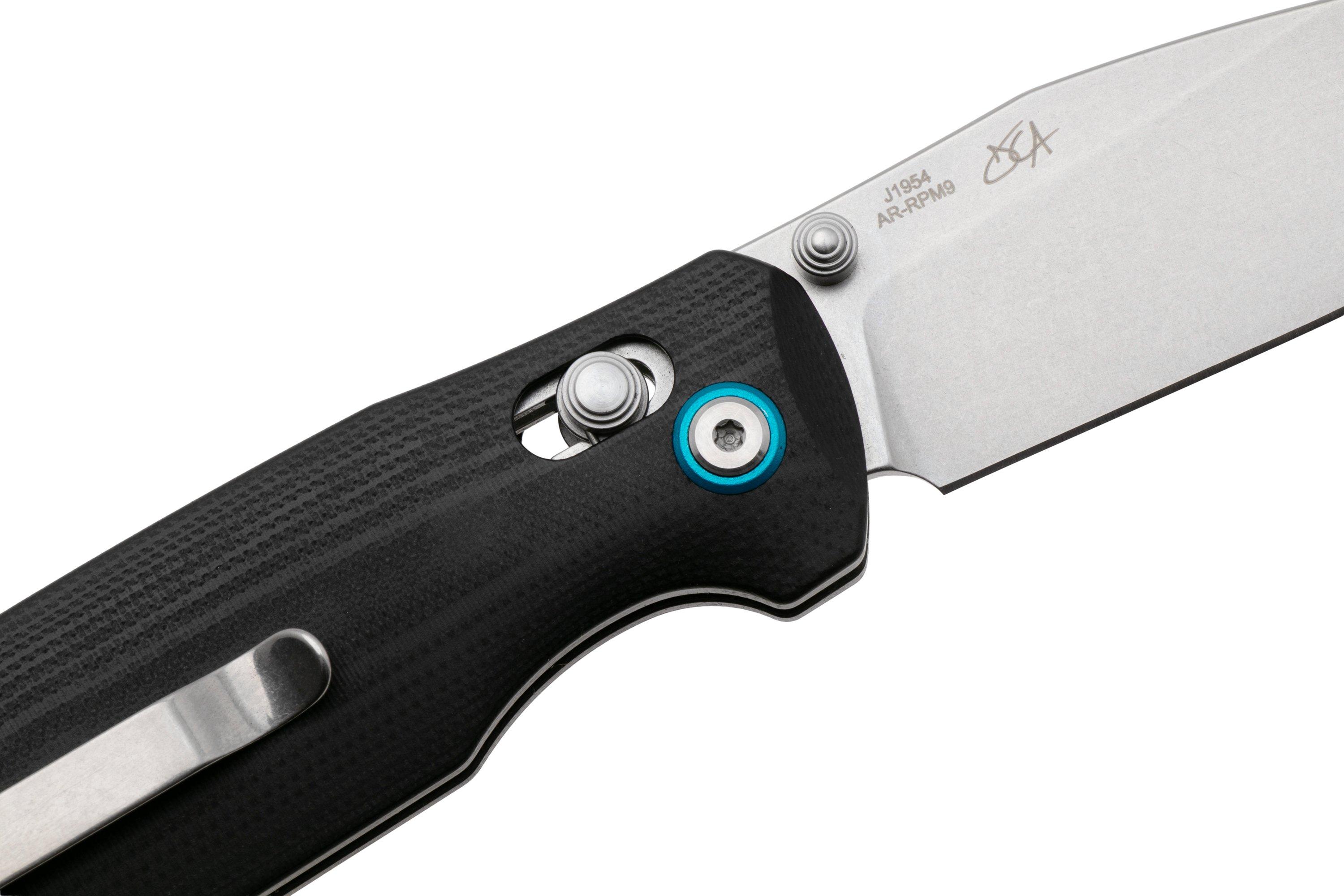 CJRB Maximal J1954-BK Stonewashed AR-RPM9, Black G10, pocket knife ...