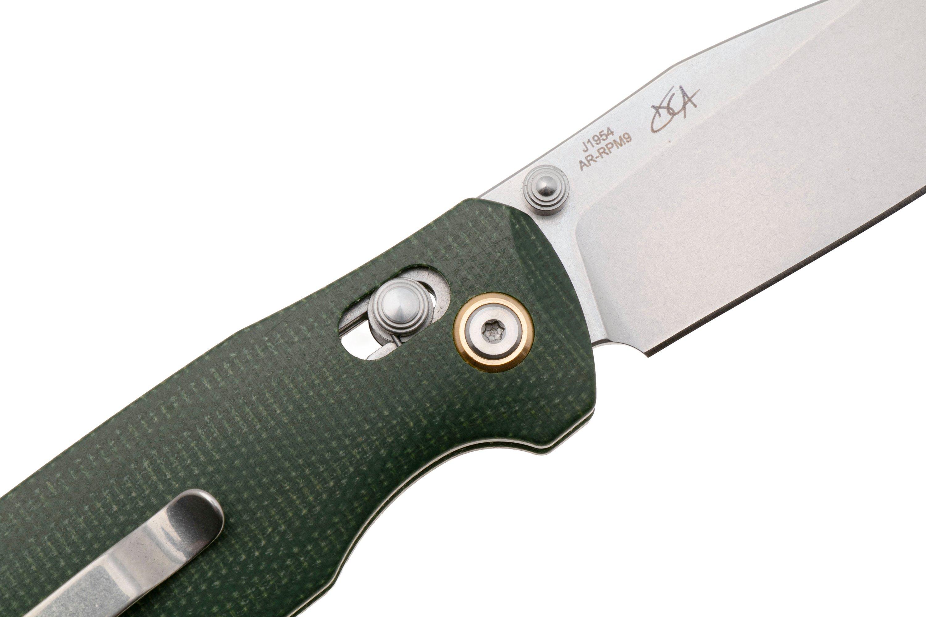 CJRB Maximal J1954-MGN Stonewashed AR-RPM9, Green Micarta, Taschenmesser, David C. Andersen ...