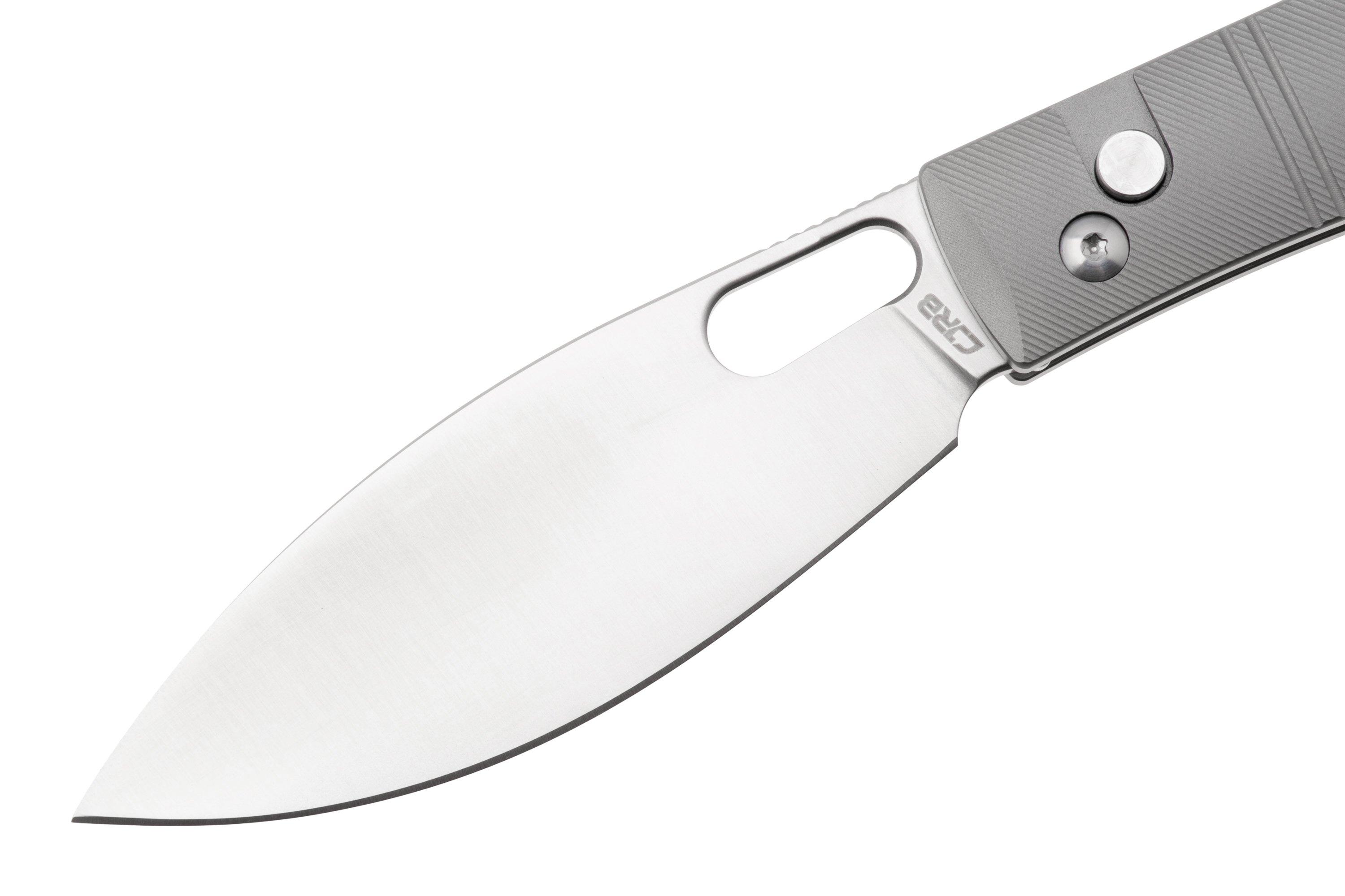 CJRB Sasaya J1959G-GY Satin S35VN, Milled Titanium, pocket knife | Advantageously shopping at ...