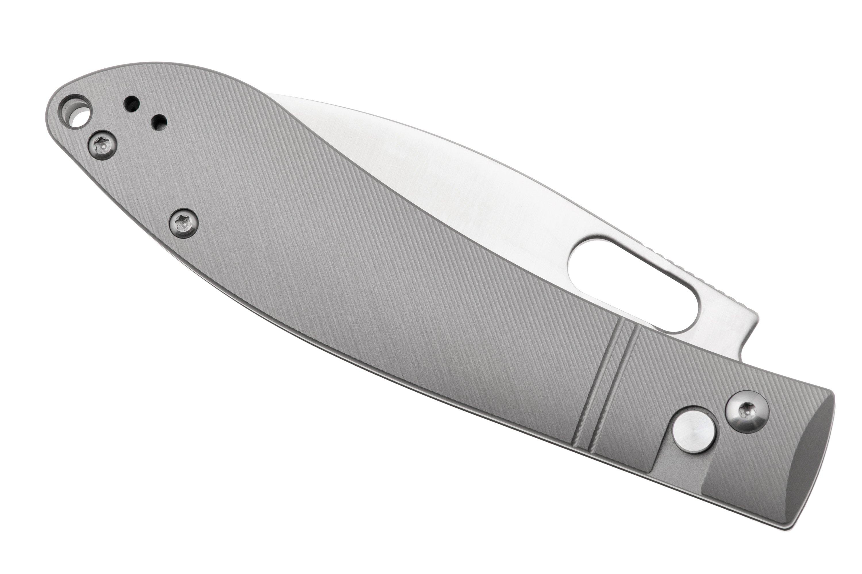 CJRB Sasaya J1959G-GY Satin S35VN, Milled Titanium, pocket knife ...