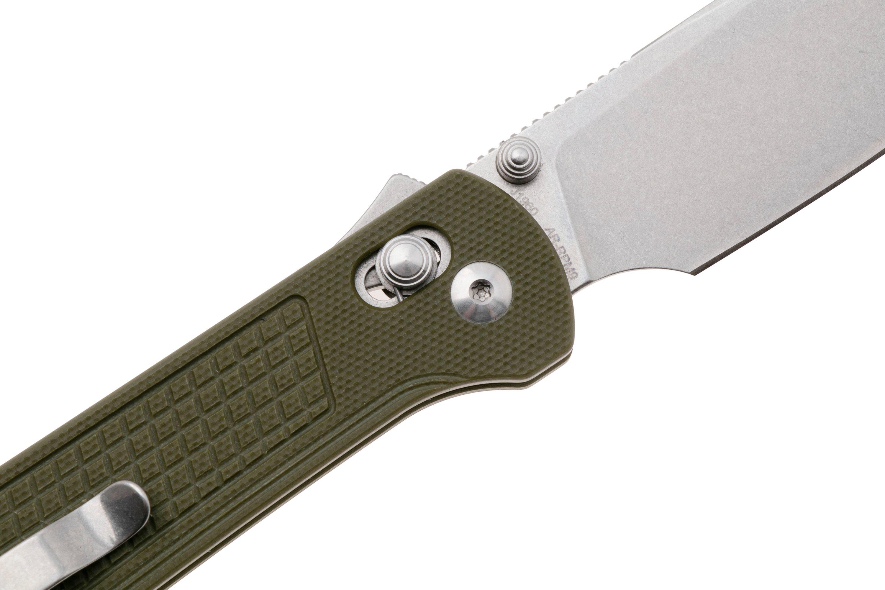 CJRB Bolt J1960-GN Stonewashed AR-RPM9, Green G10, pocket knife ...