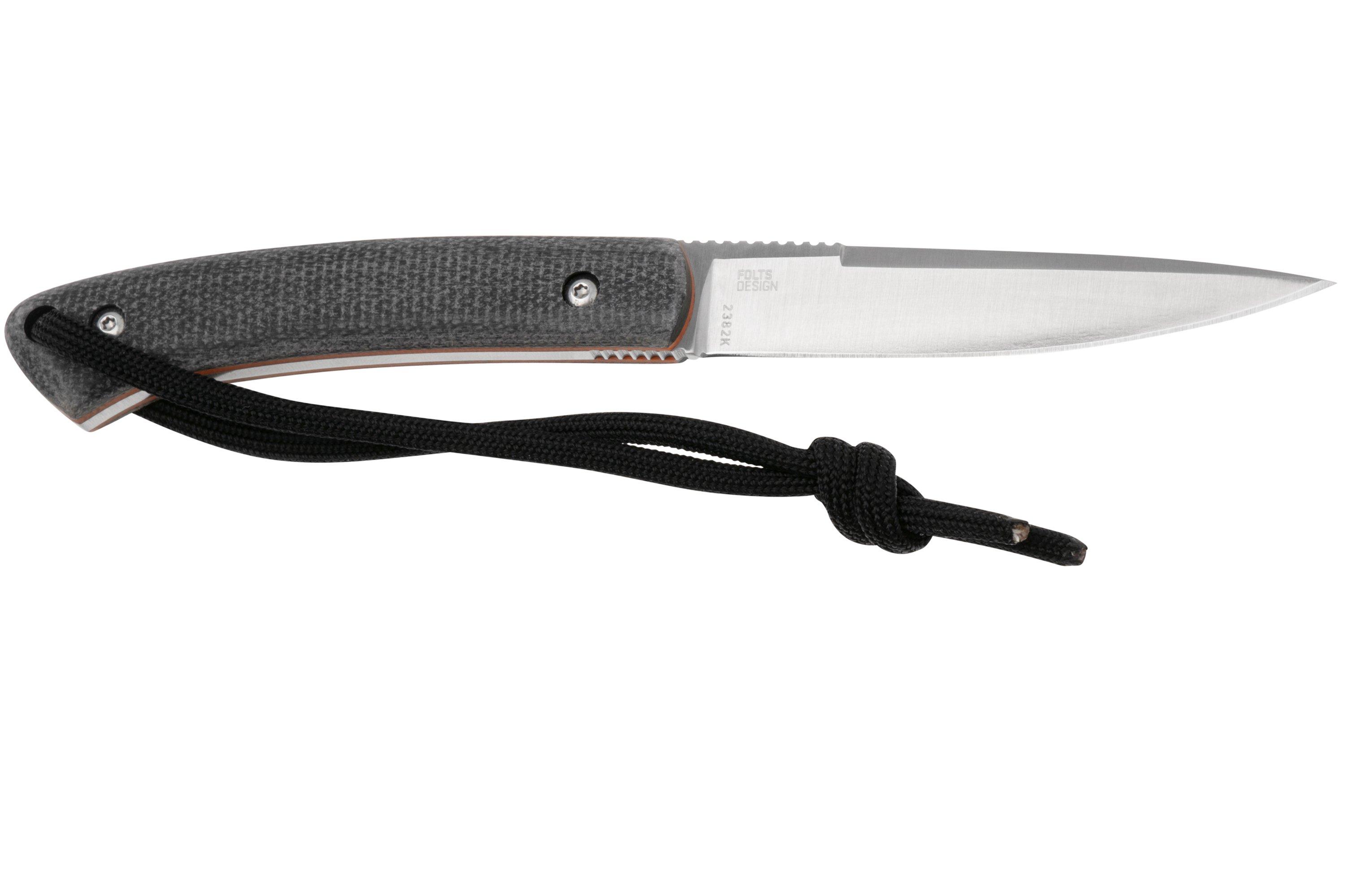 CRKT Biwa 2382K Black Micarta fixed knife, Alan Folts design ...