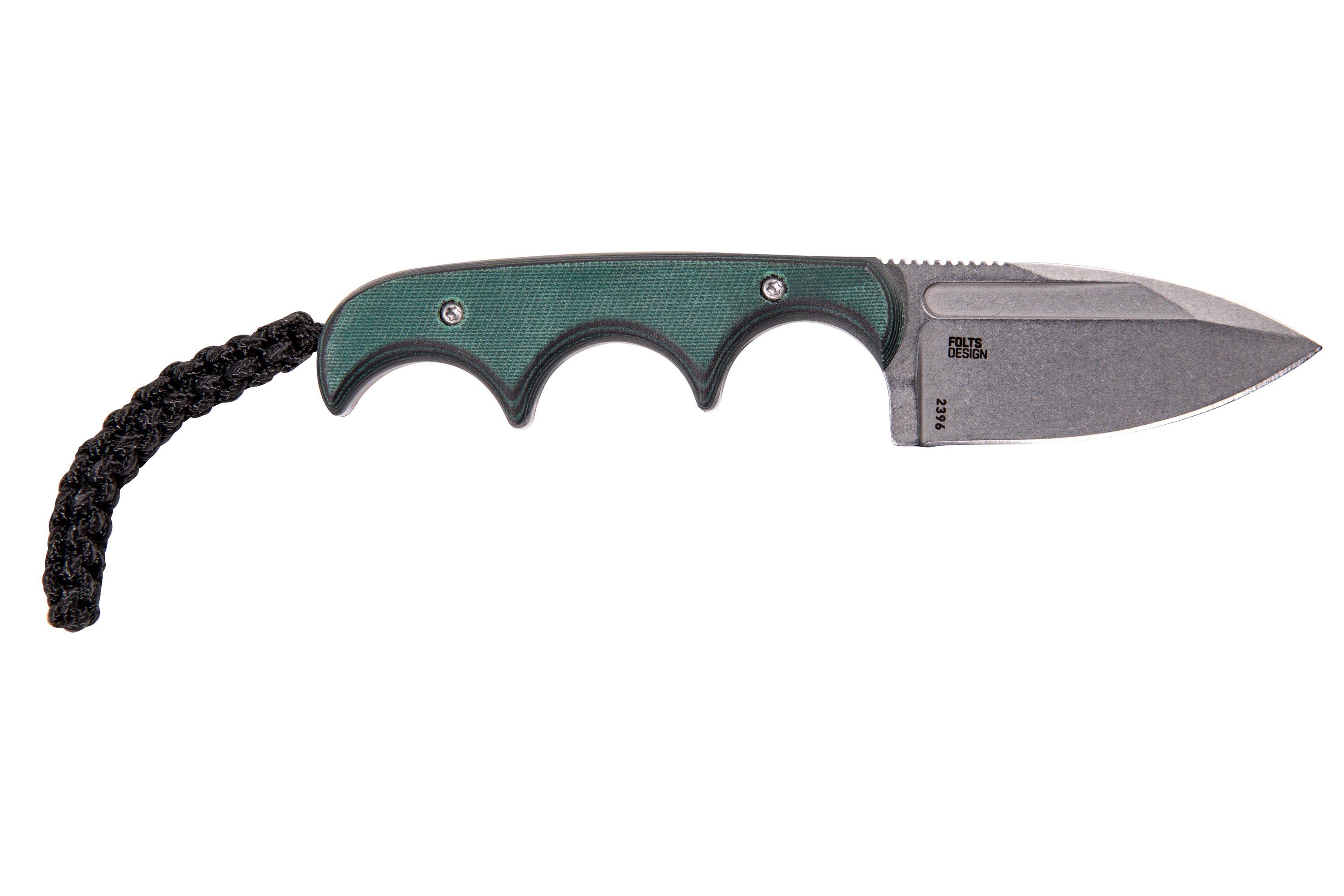 CRKT Minimalist Spear Point, Green Black, neck knife, Alan Folts design ...