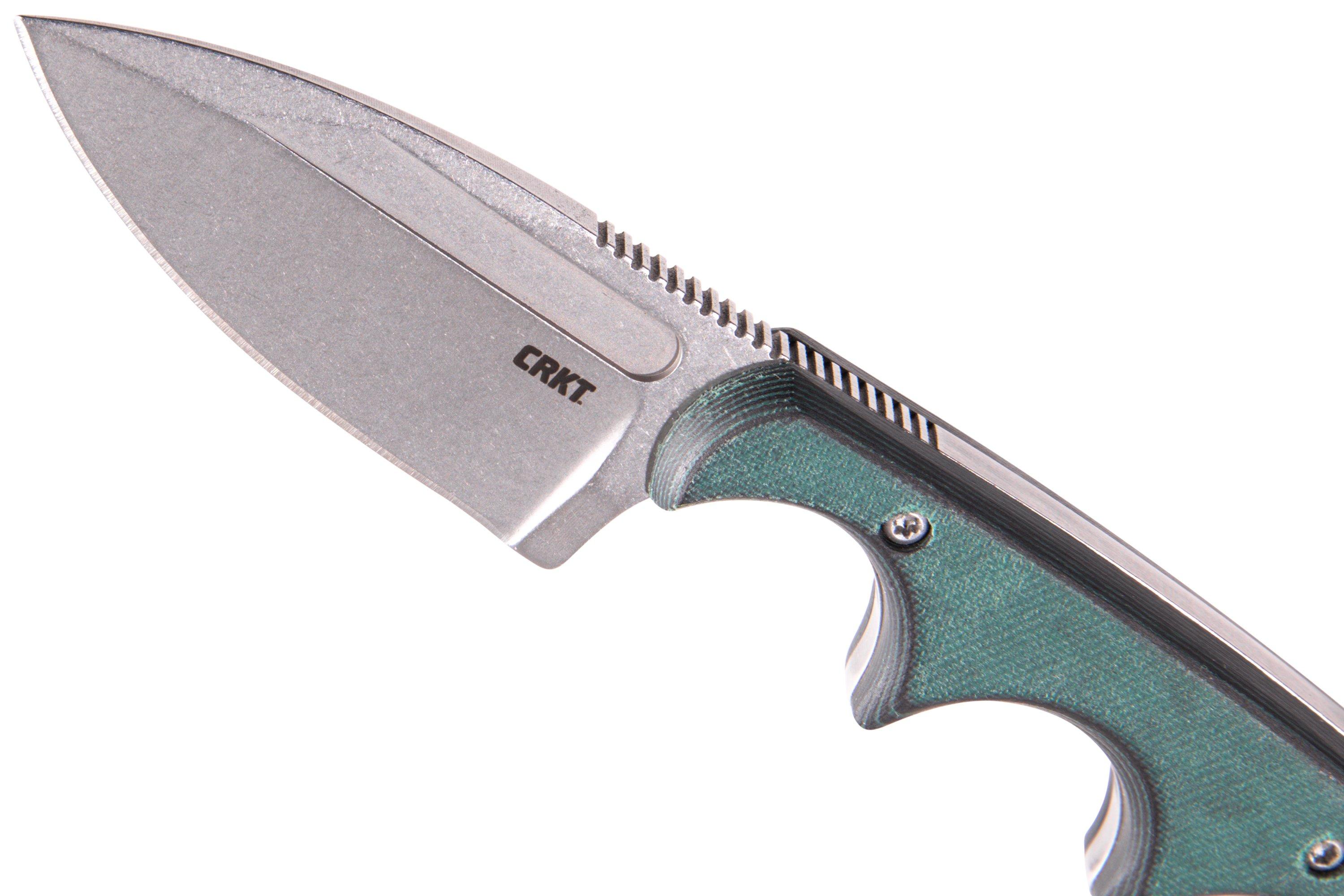 CRKT Minimalist Spear Point, Green Black, neck knife, Alan Folts design ...