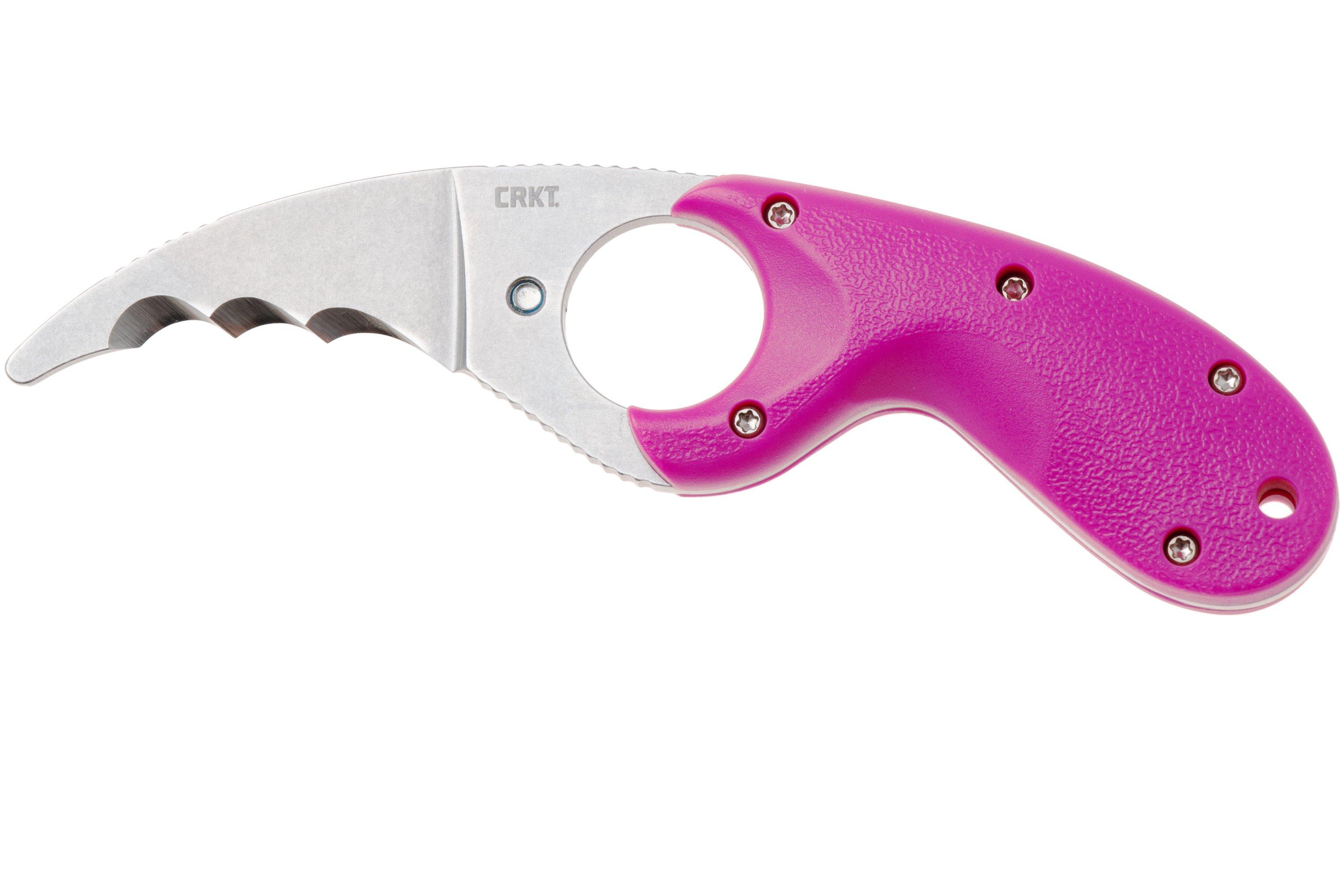 CRKT Bear Claw Veff Serrations 2511F Stonewashed AUS8, Pink GRN, rescue ...