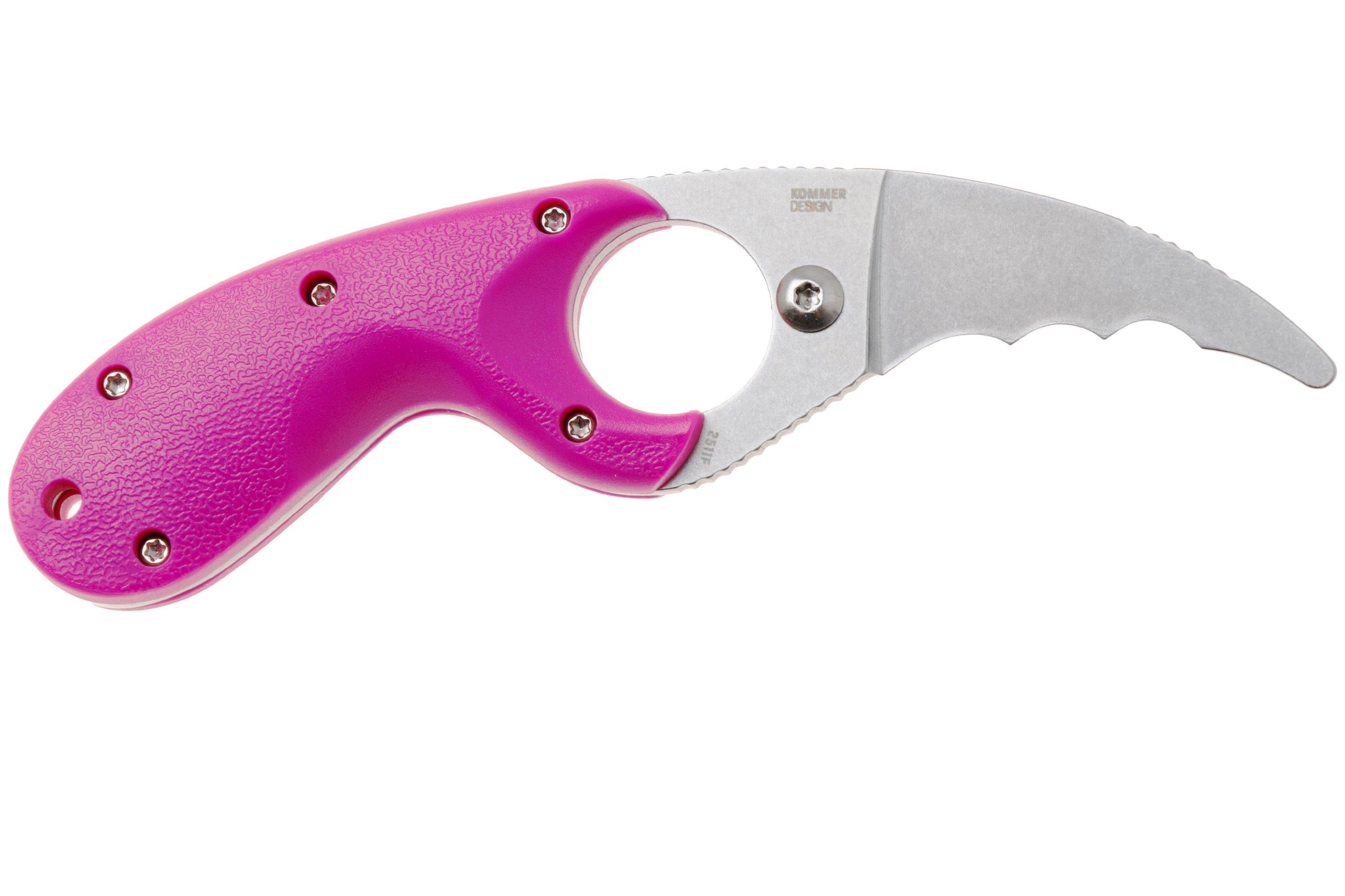 CRKT Bear Claw Veff Serrations 2511F Stonewashed AUS8, Pink GRN, rescue ...