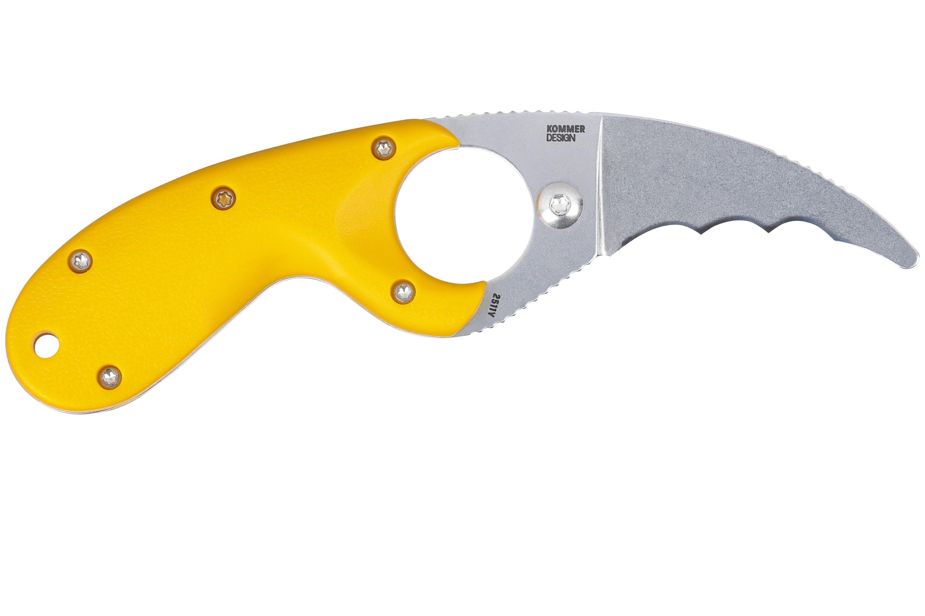 CRKT Bear Claw Veff Serrations 2511Y Stonewashed AUS8, Yellow GRN ...
