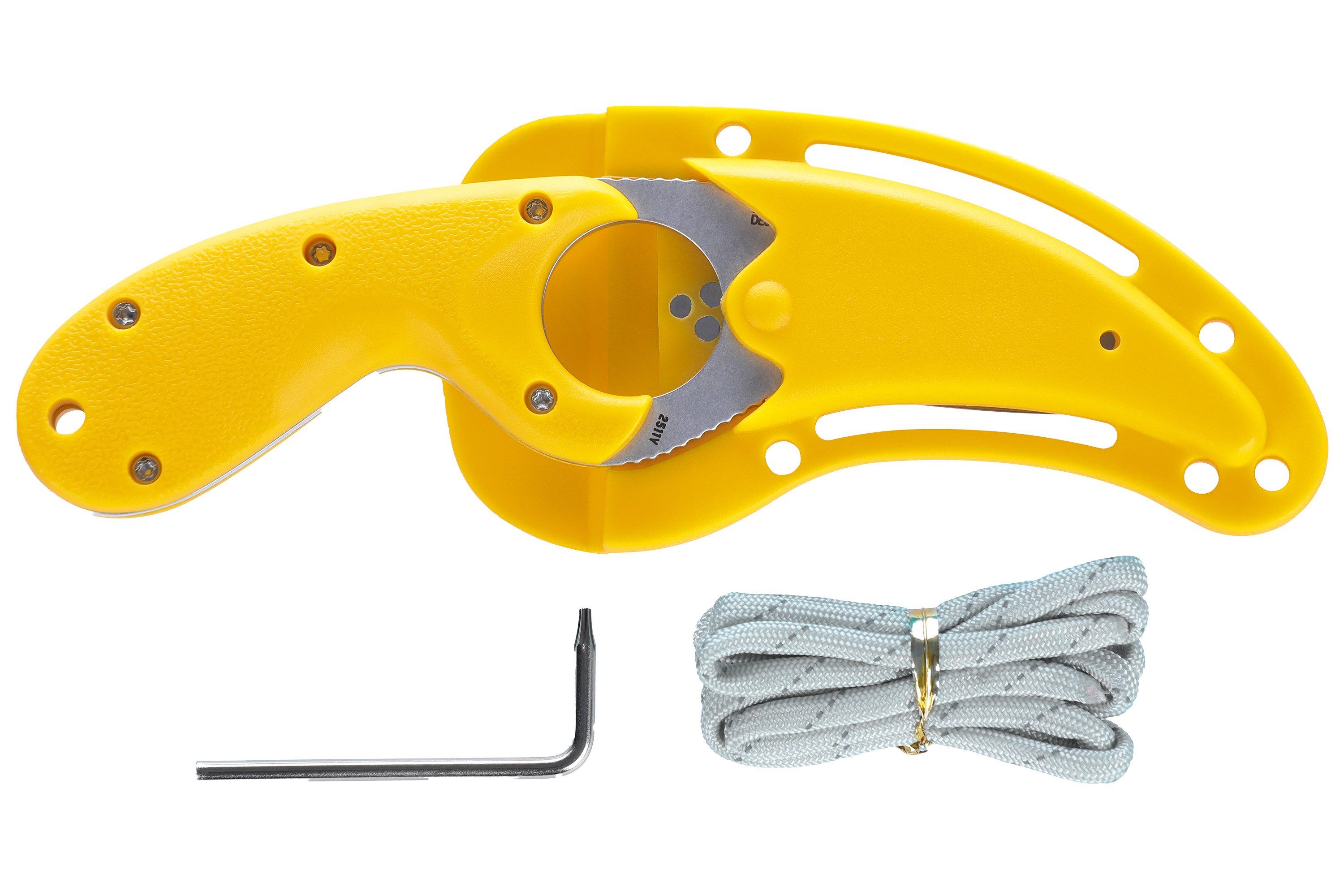 CRKT Bear Claw Veff Serrations 2511Y Stonewashed AUS8, Yellow GRN ...