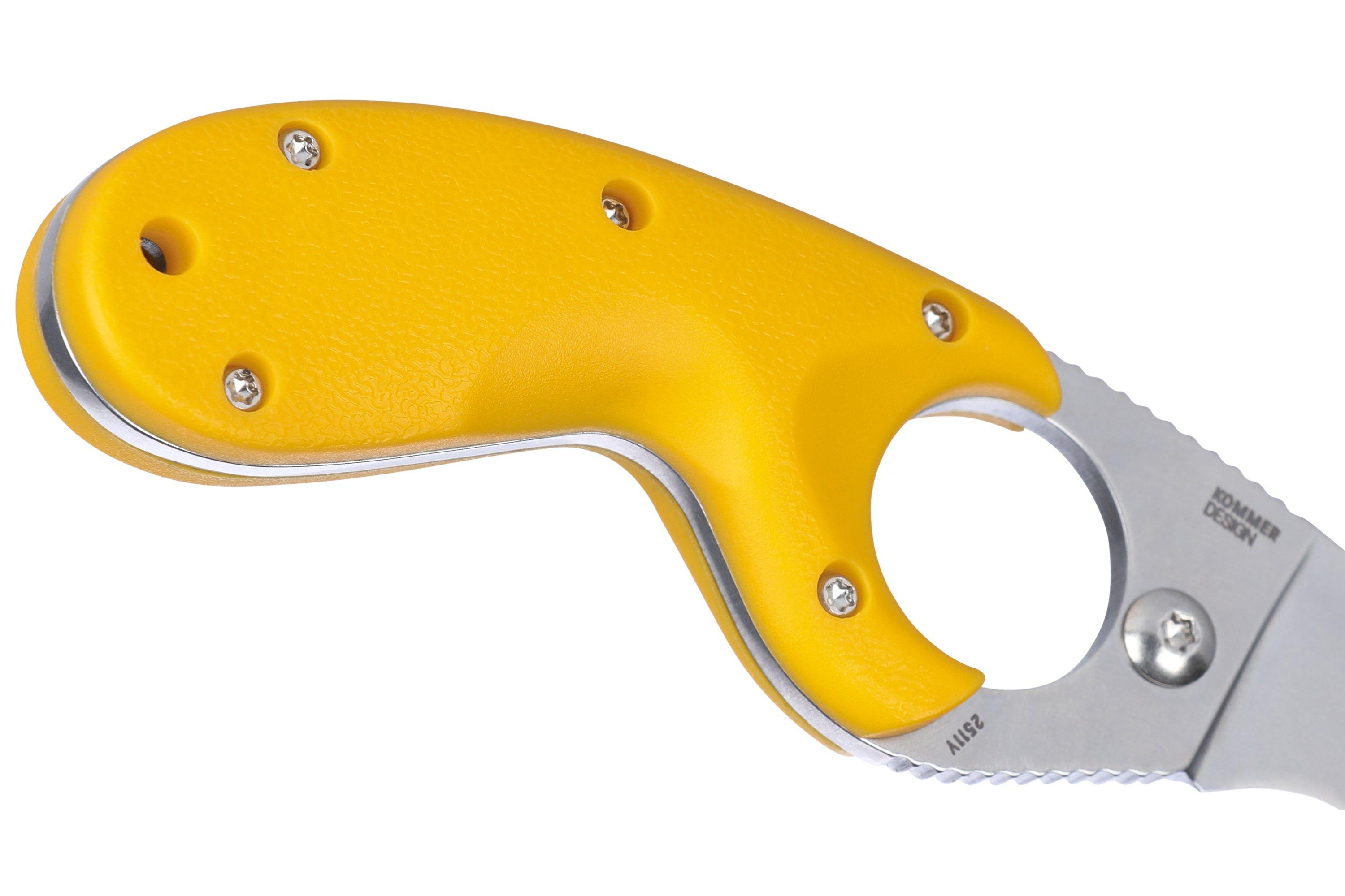 CRKT Bear Claw Veff Serrations 2511Y Stonewashed AUS8, Yellow GRN ...