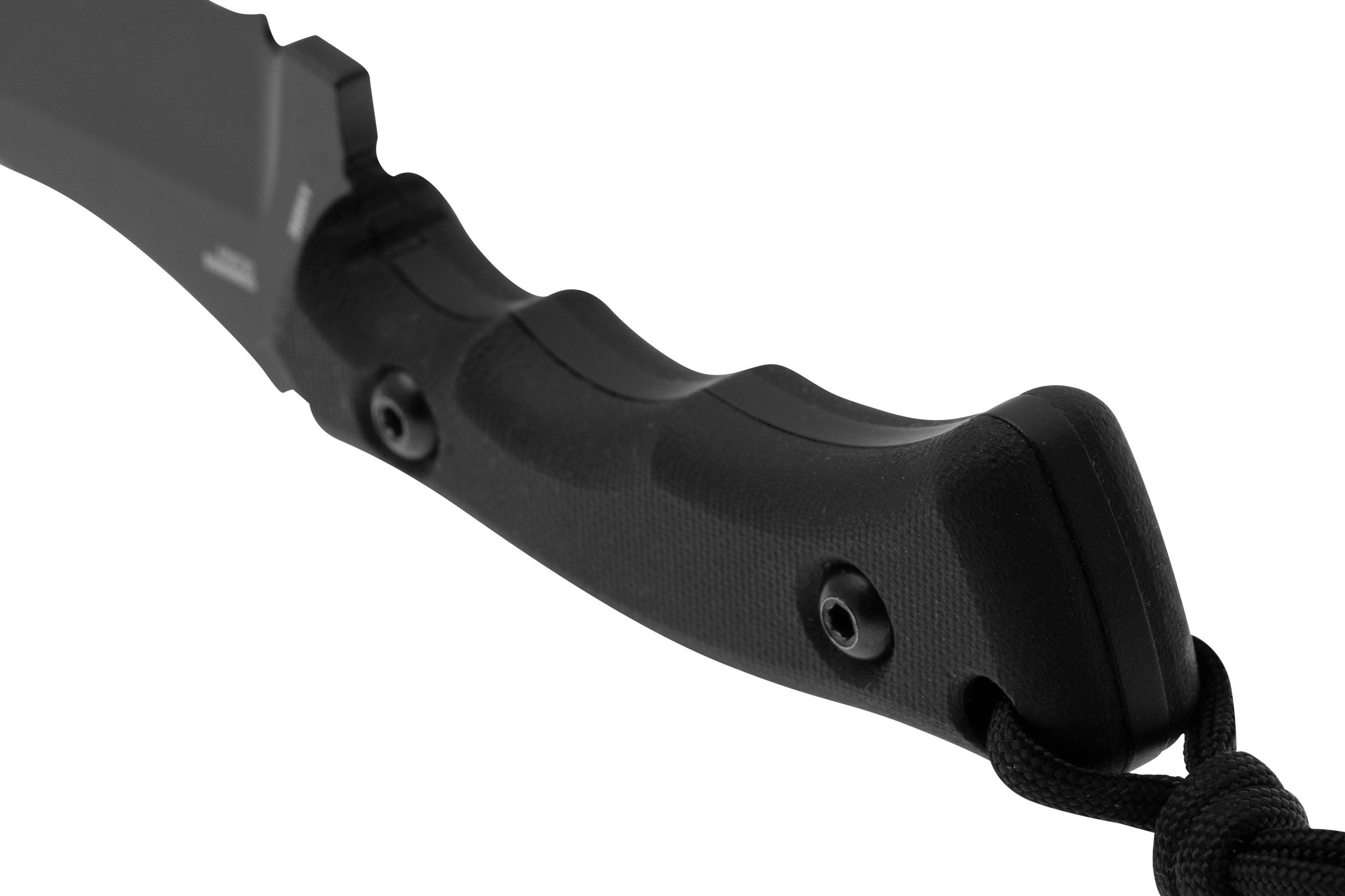 CRKT Bugsy Black Cerakote, Veff Serrations 3605KV Black G10 fixed knife ...