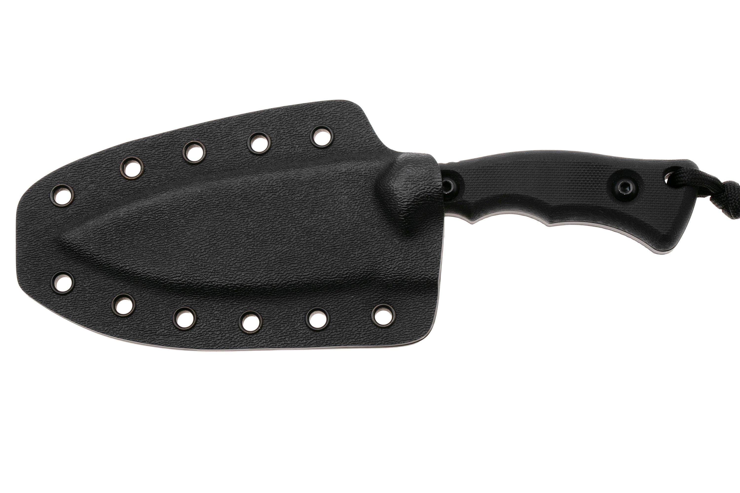 CRKT Bugsy Black Cerakote, Veff Serrations 3605KV Black G10 fixed knife ...