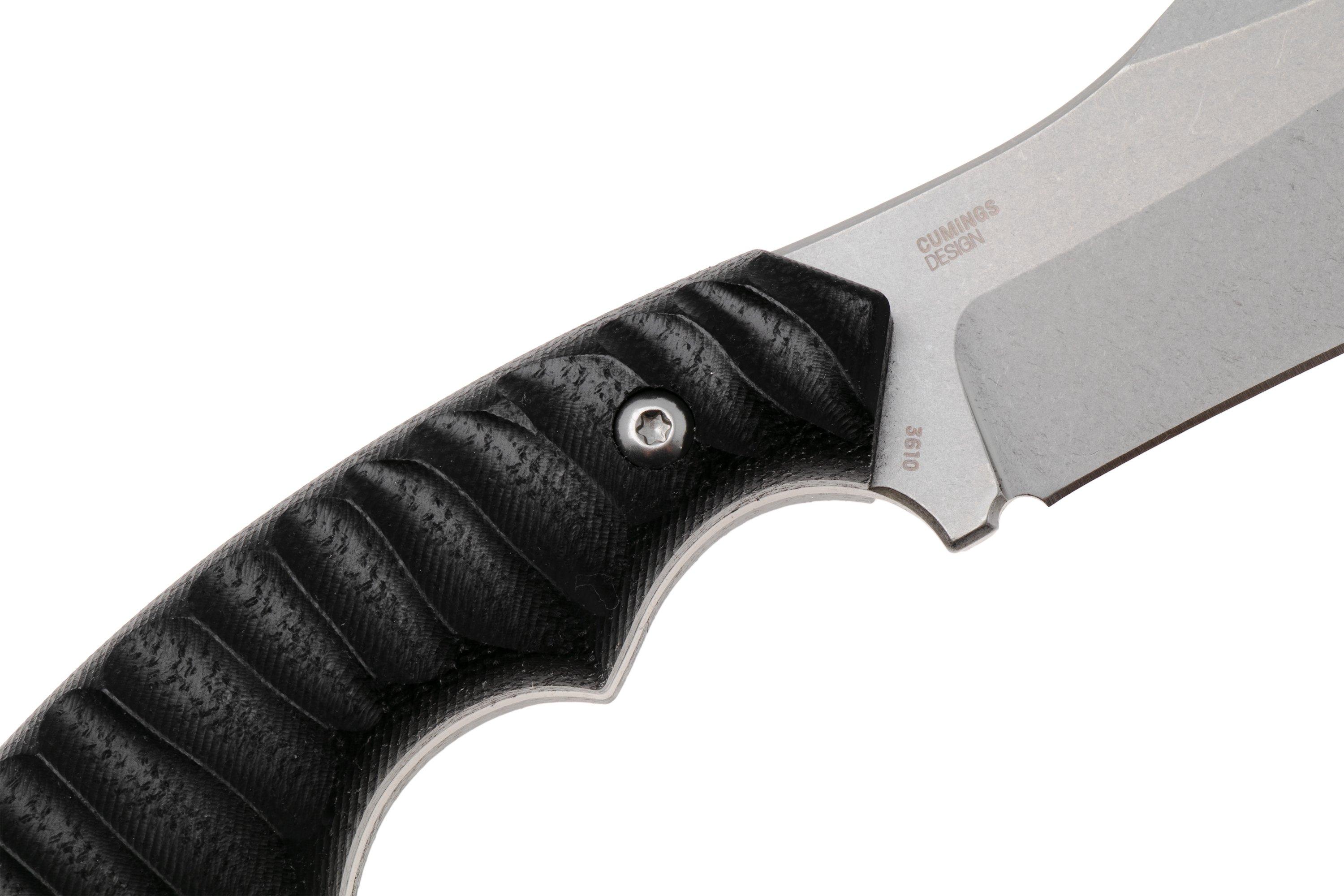 CRKT Burrower 3610 Stonewashed D2, Black Micarta, vaststaand mes, Kaila ...