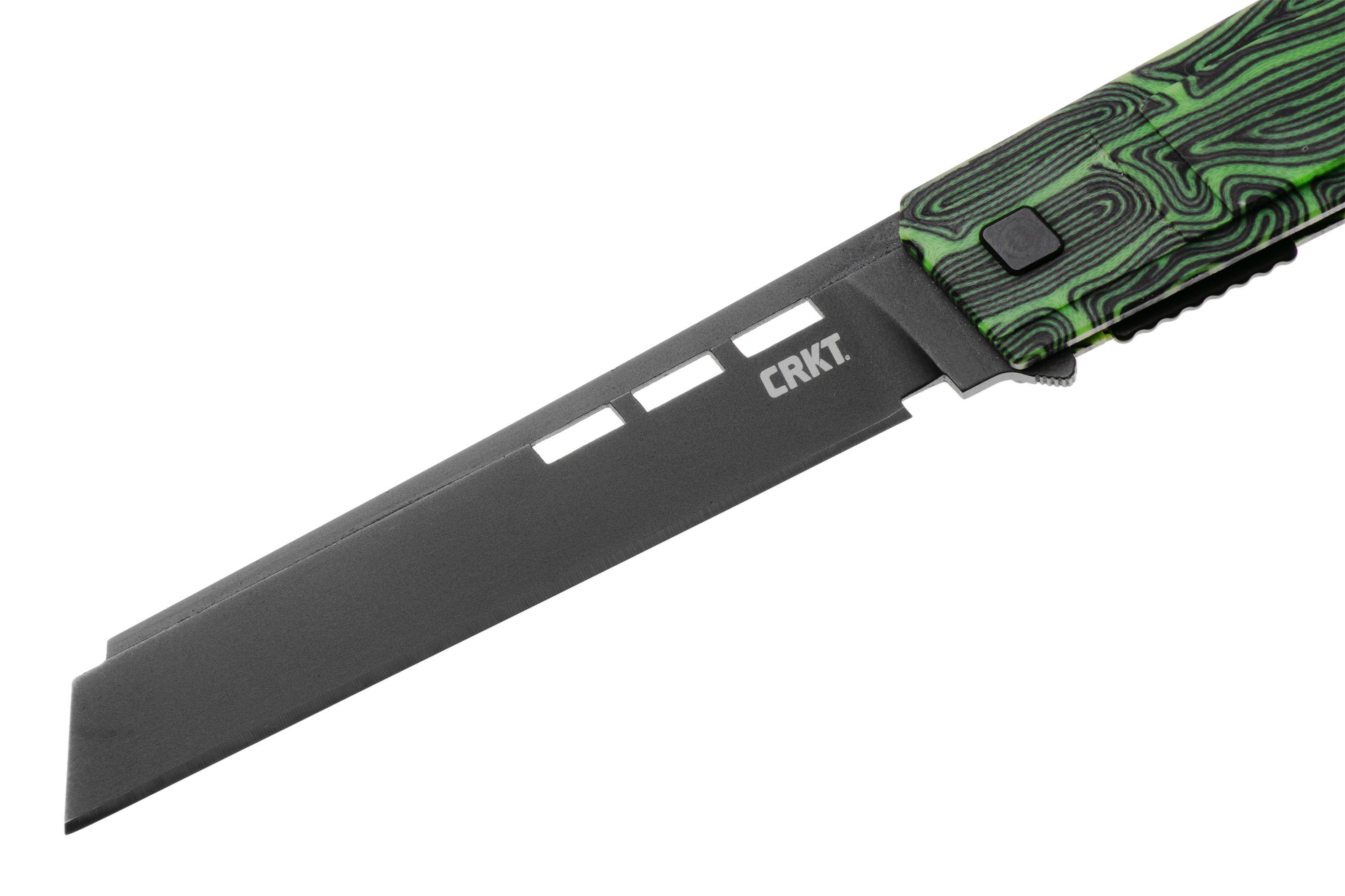 CRKT Zephyr 3850G Black Titanium Nitride 14C28N, Green White G10 ...