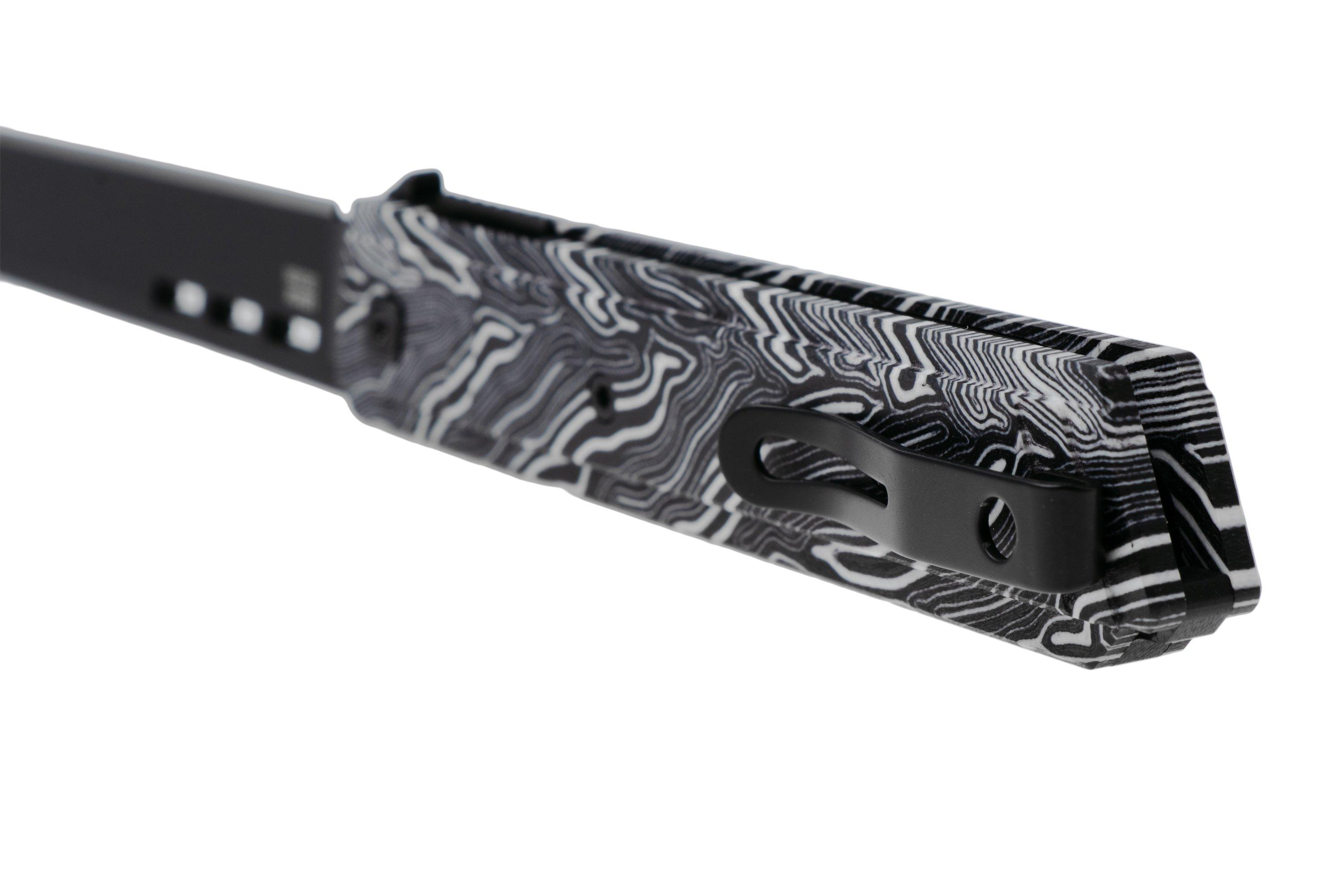 CRKT Zephyr 3850W Black Titanium Nitride 14C28N, White Black G10 ...
