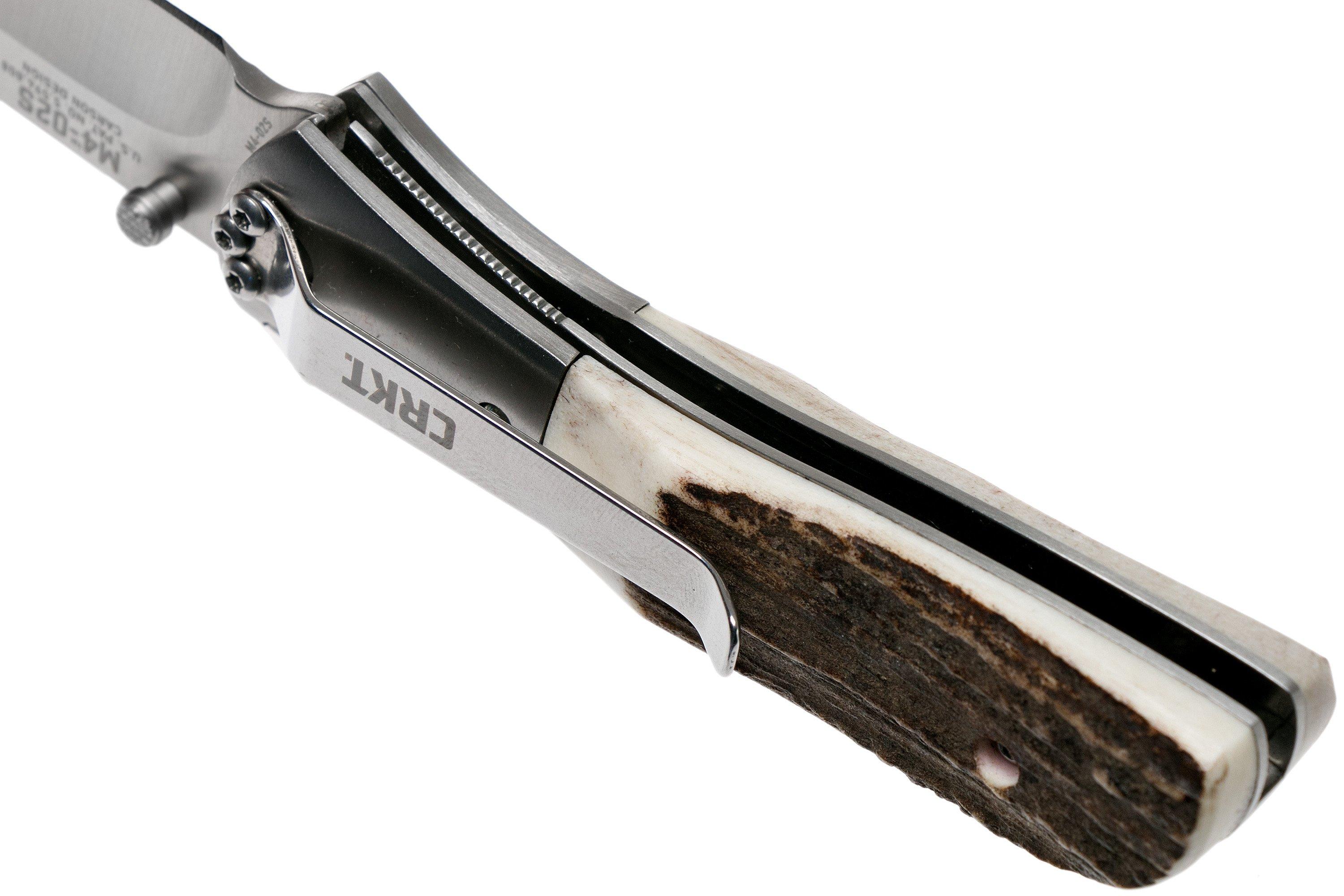 CRKT M4-02S Stag, stag horn pocket knife, Kit Carson design ...