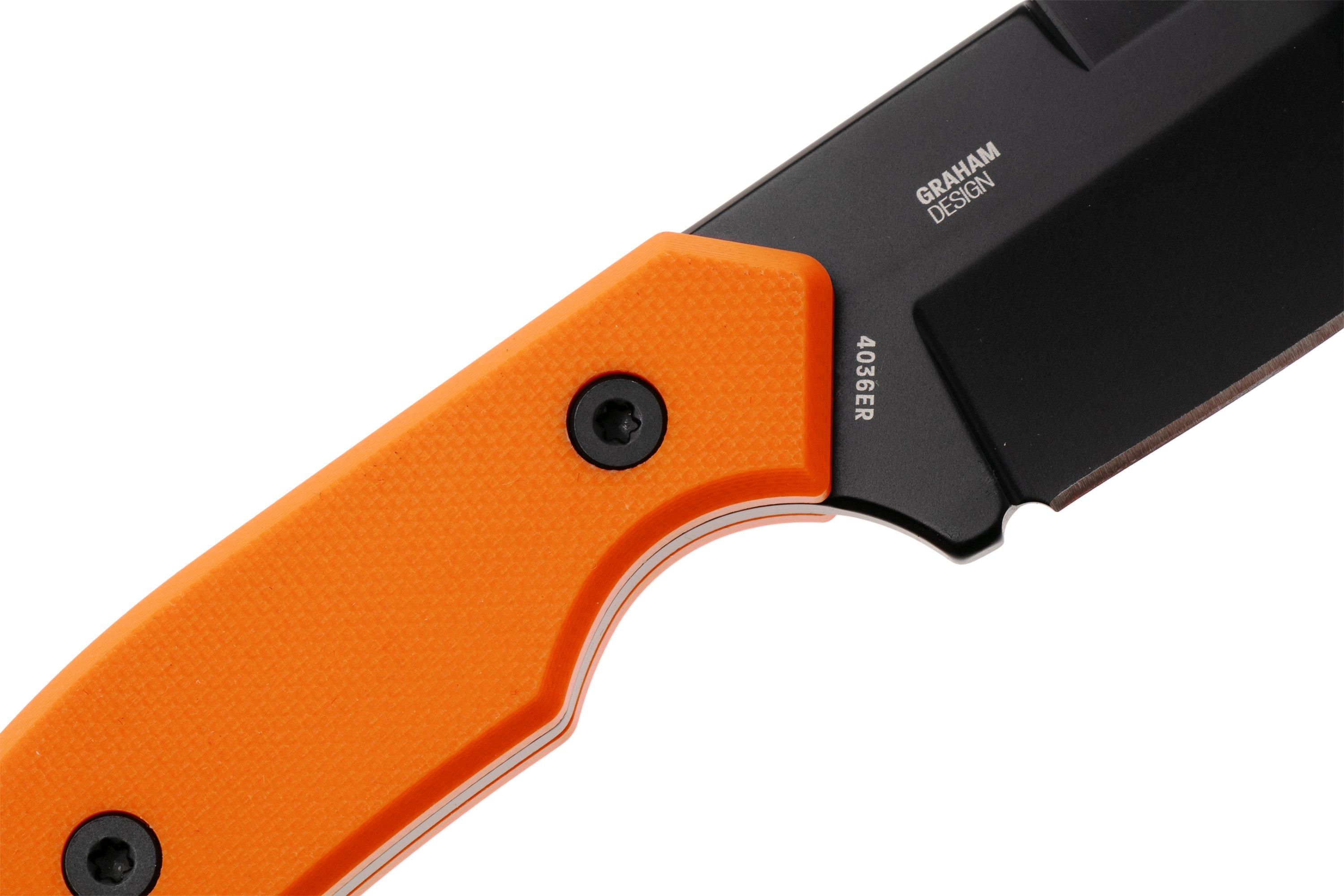 CRKT Razel Compact 4036ER Black Oxide D2, Orange G10, fixed knife, Jon ...