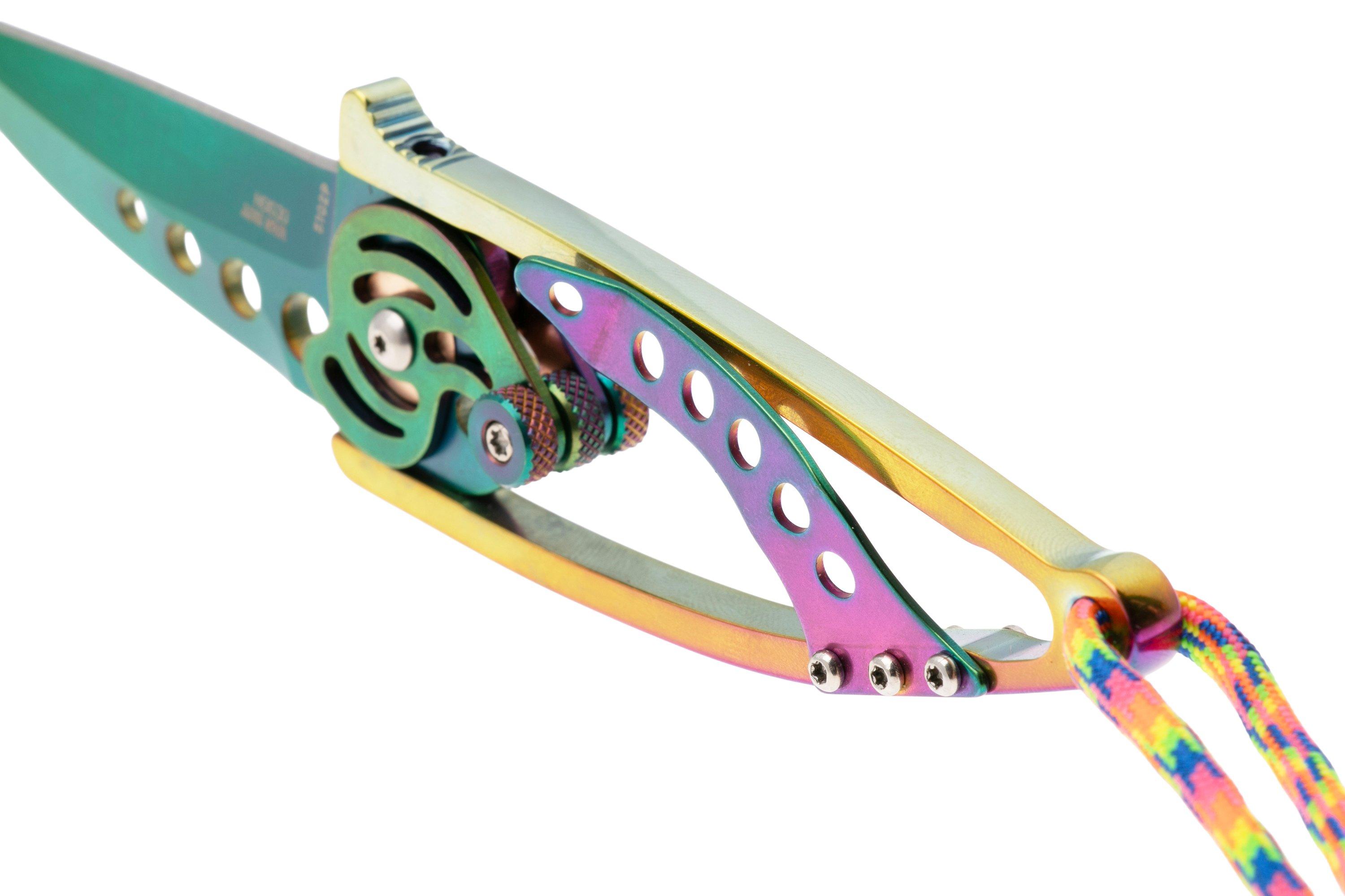 CRKT Snap Lock 5102P Iridescent Titanium Nitride 420J2, Stainless Steel ...