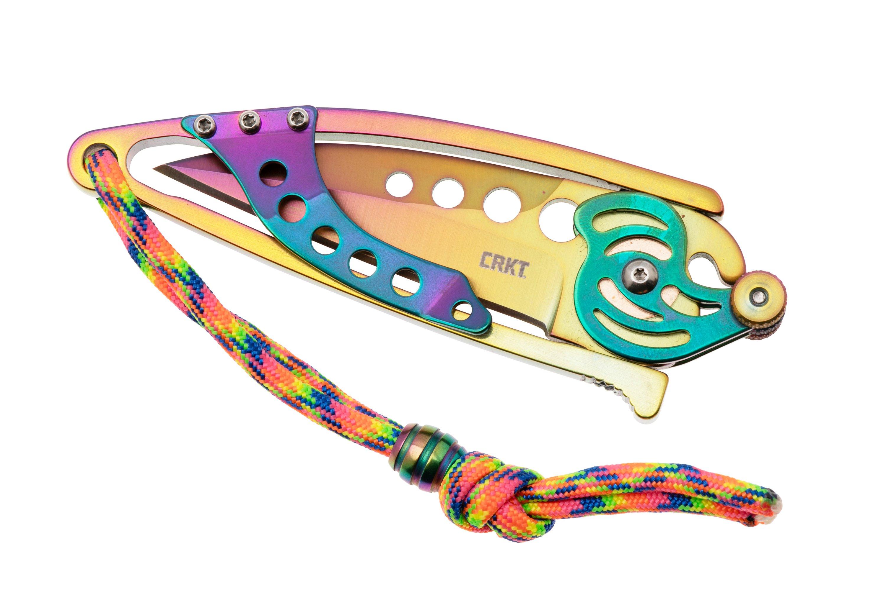 CRKT Snap Lock 5102P Iridescent Titanium Nitride 420J2, Stainless Steel ...