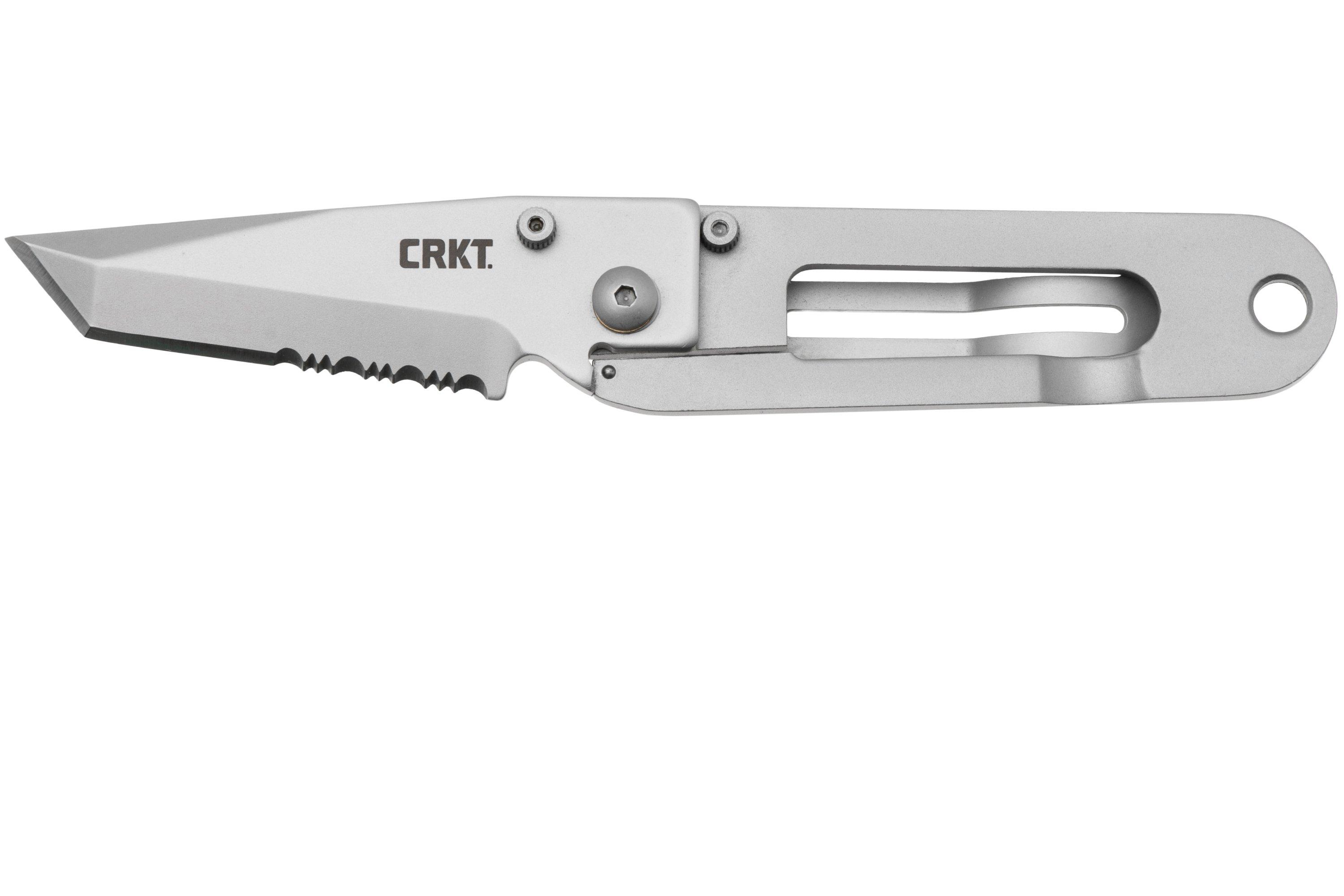 CRKT K.I.S.S. 5510, Bead Blasted 420J2, Stainless Steel partially serrated pocket knife, Ed ...