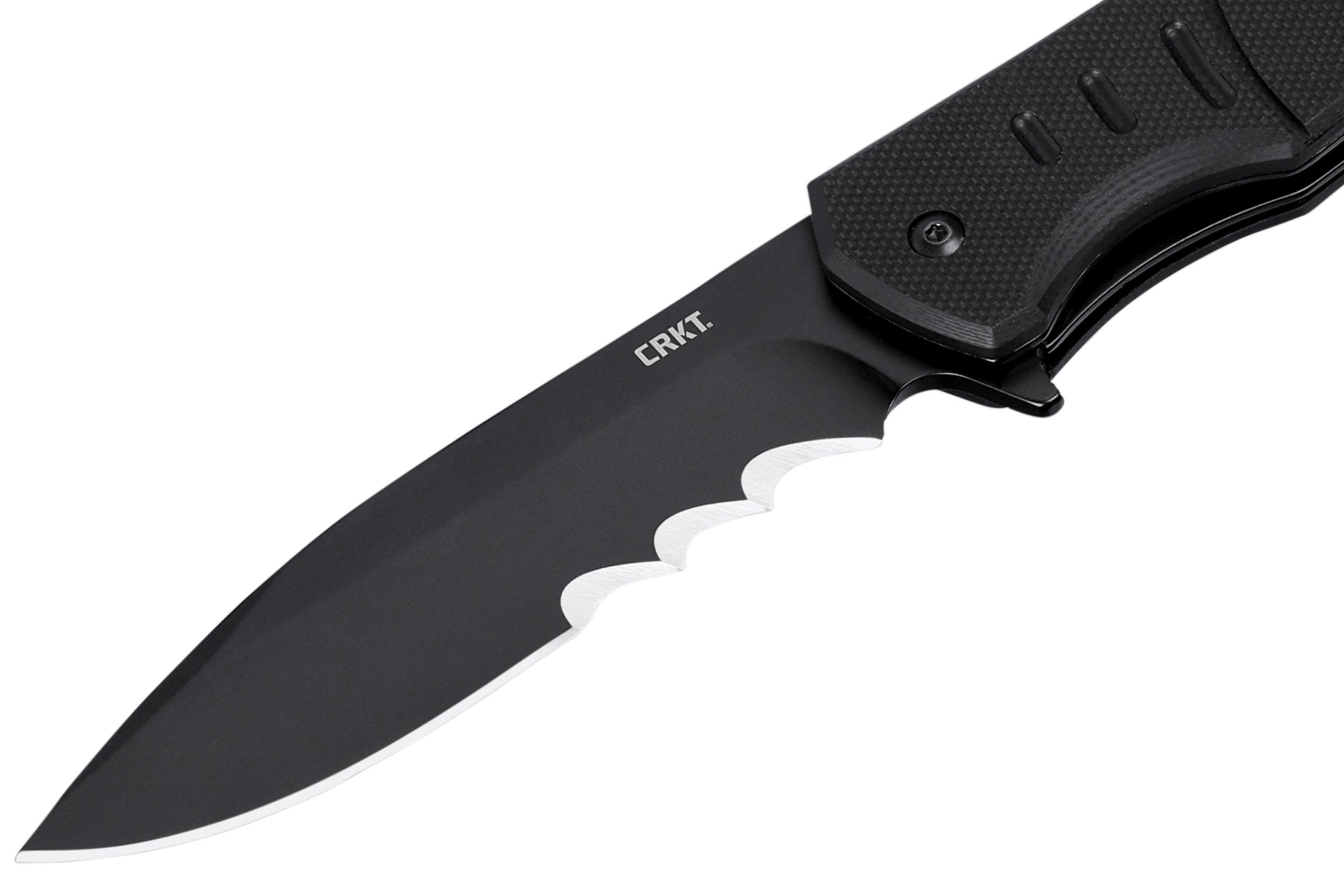 CRKT Ignitor Assisted Black Serrated pocket knife, Ken Steigerwalt ...