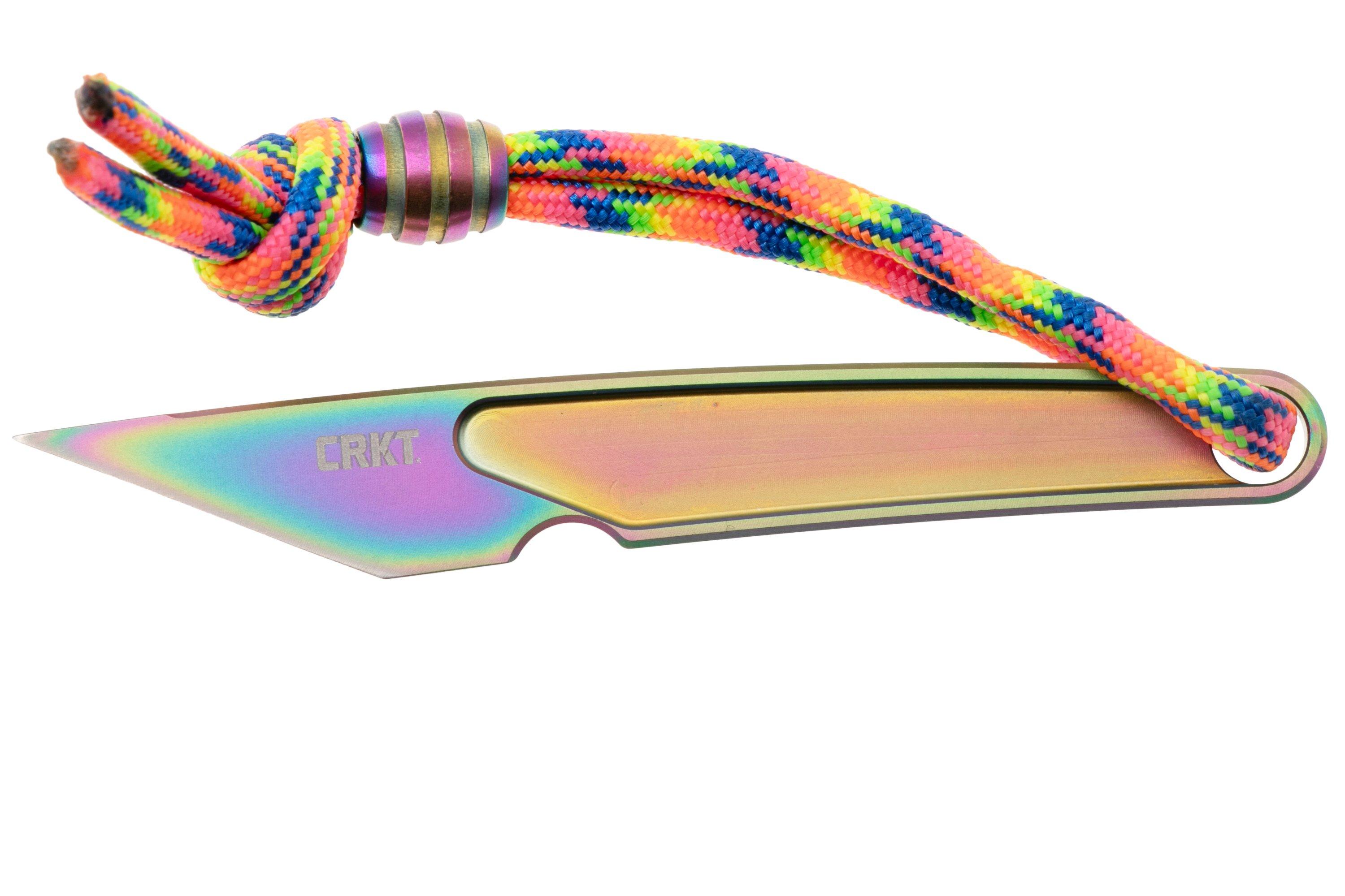 CRKT HangTi Kiridashi 7065P Iridescent Titanium Nitride Titanium, neck ...