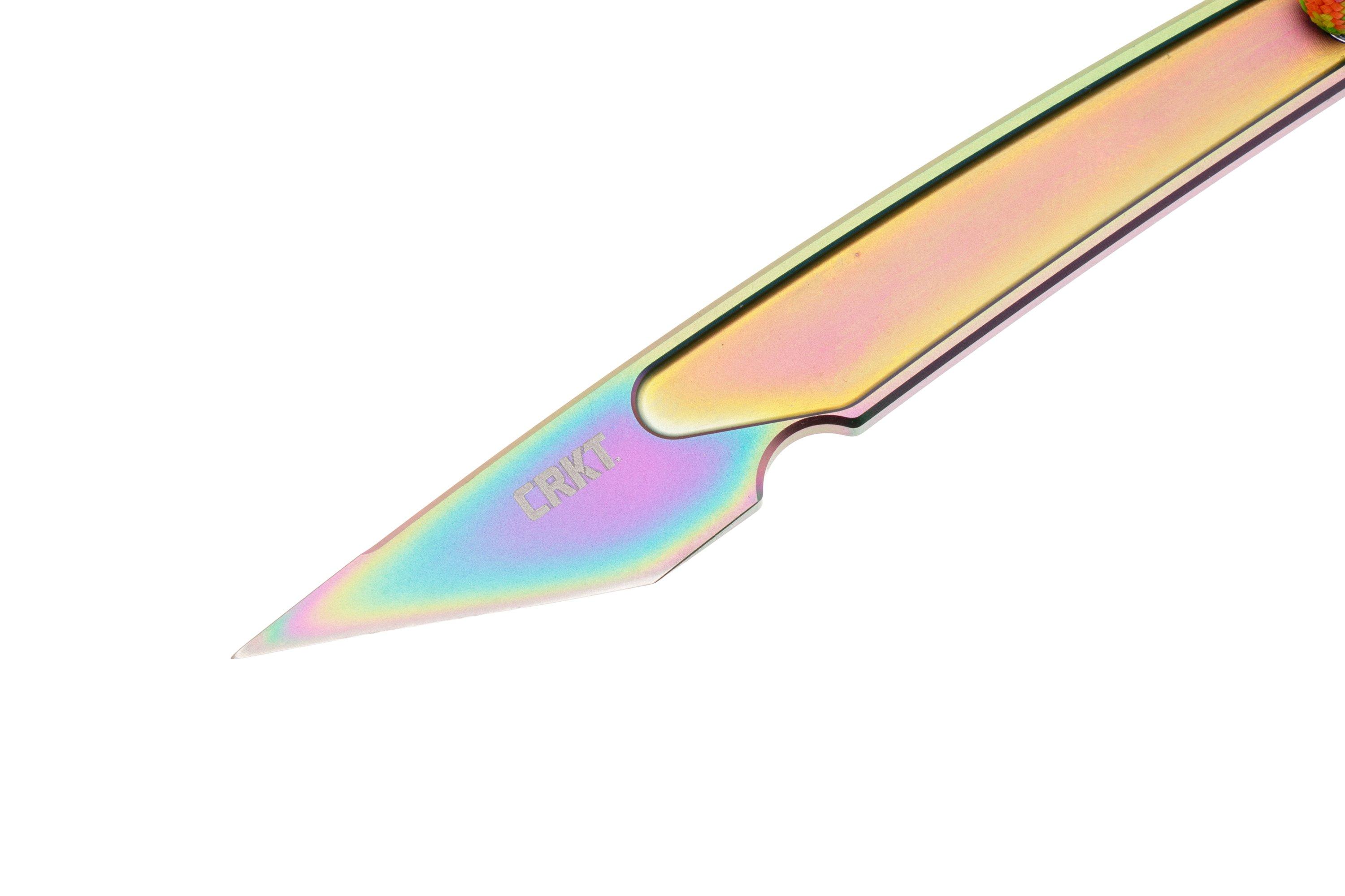 CRKT HangTi Kiridashi 7065P Iridescent Titanium Nitride Titanium, neck ...
