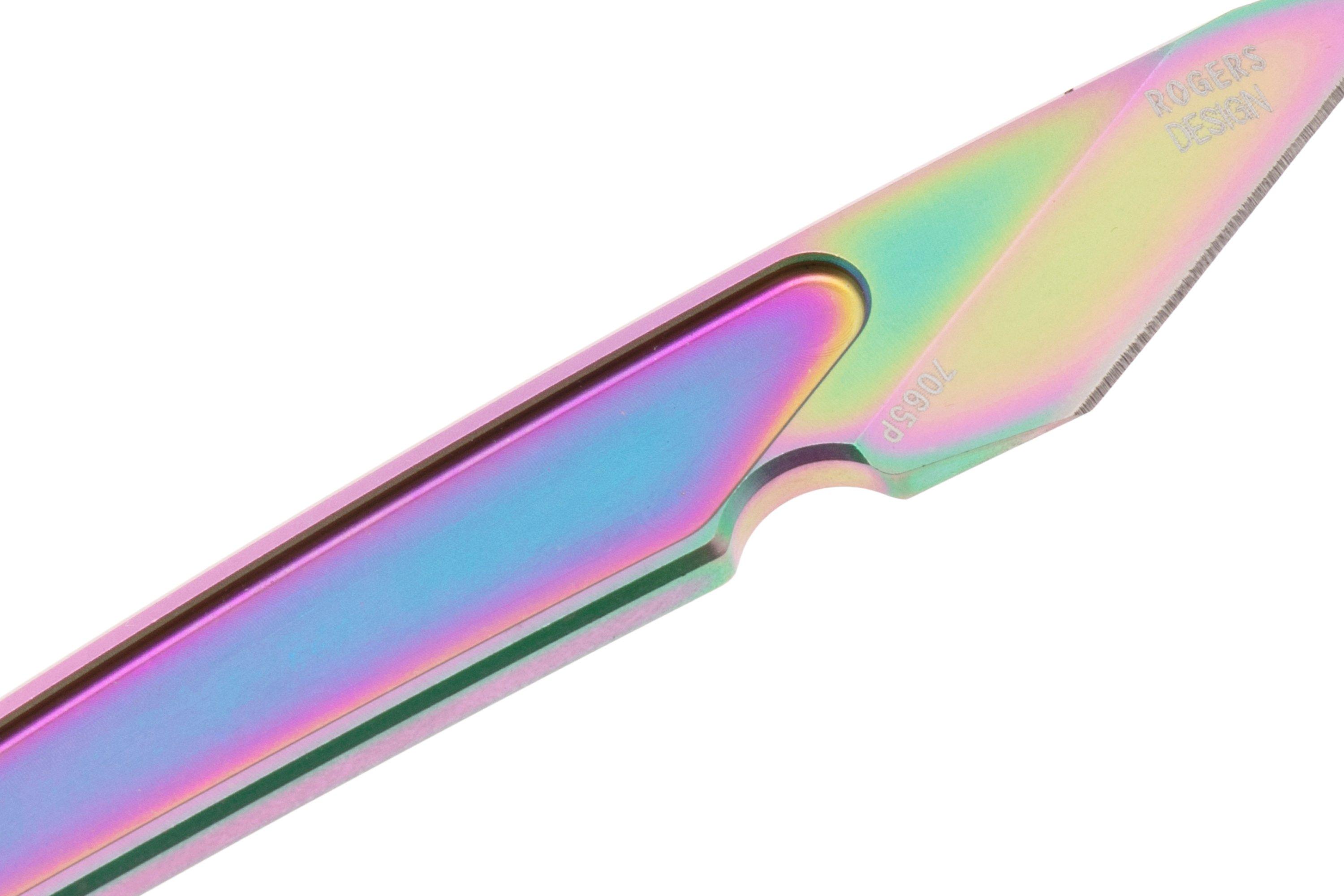 CRKT HangTi Kiridashi 7065P Iridescent Titanium Nitride Titanium, neck ...
