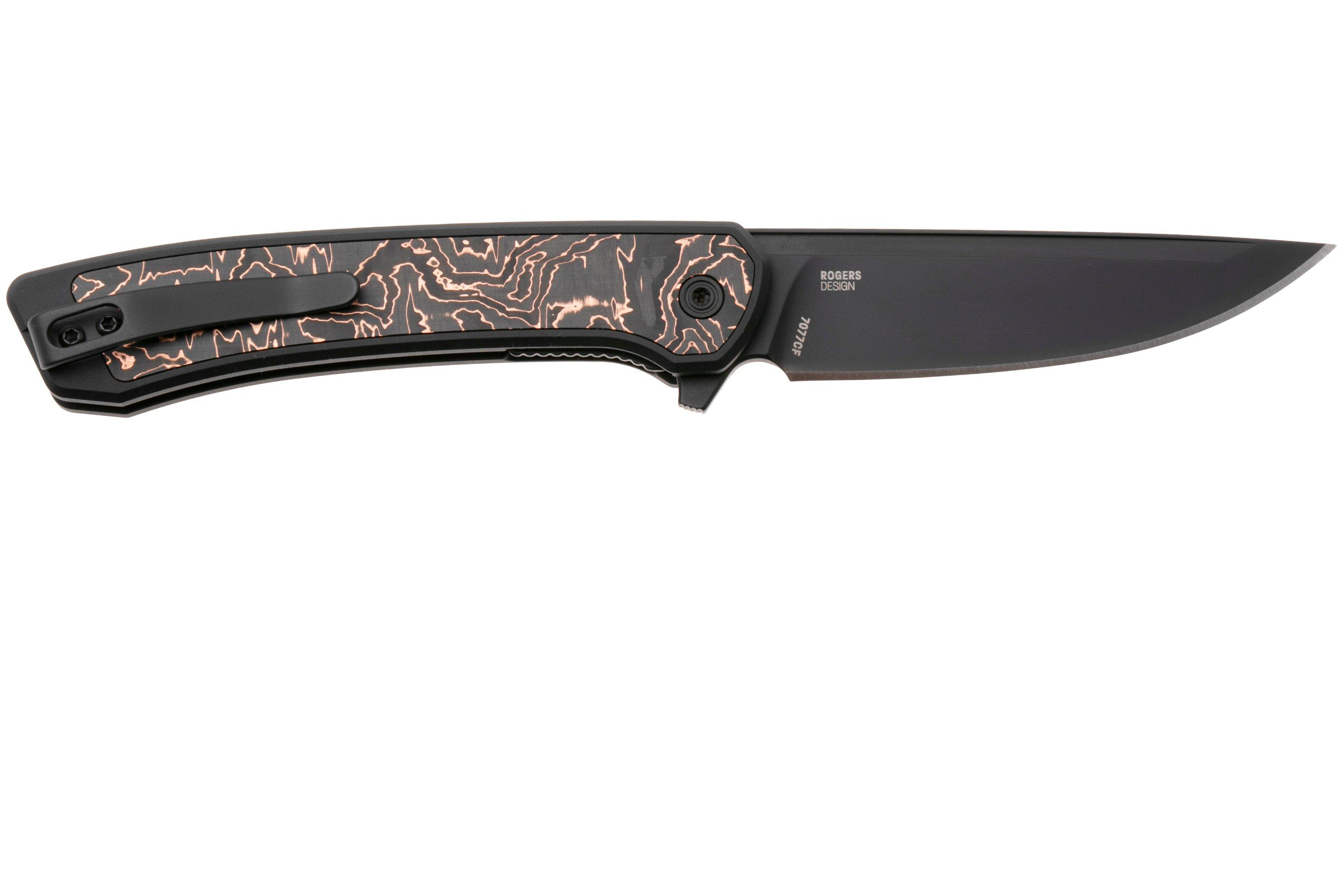 CRKT Q Compact 7077CF Black DLC CPM S35VN, Black DLC Aluminum, Carbon ...