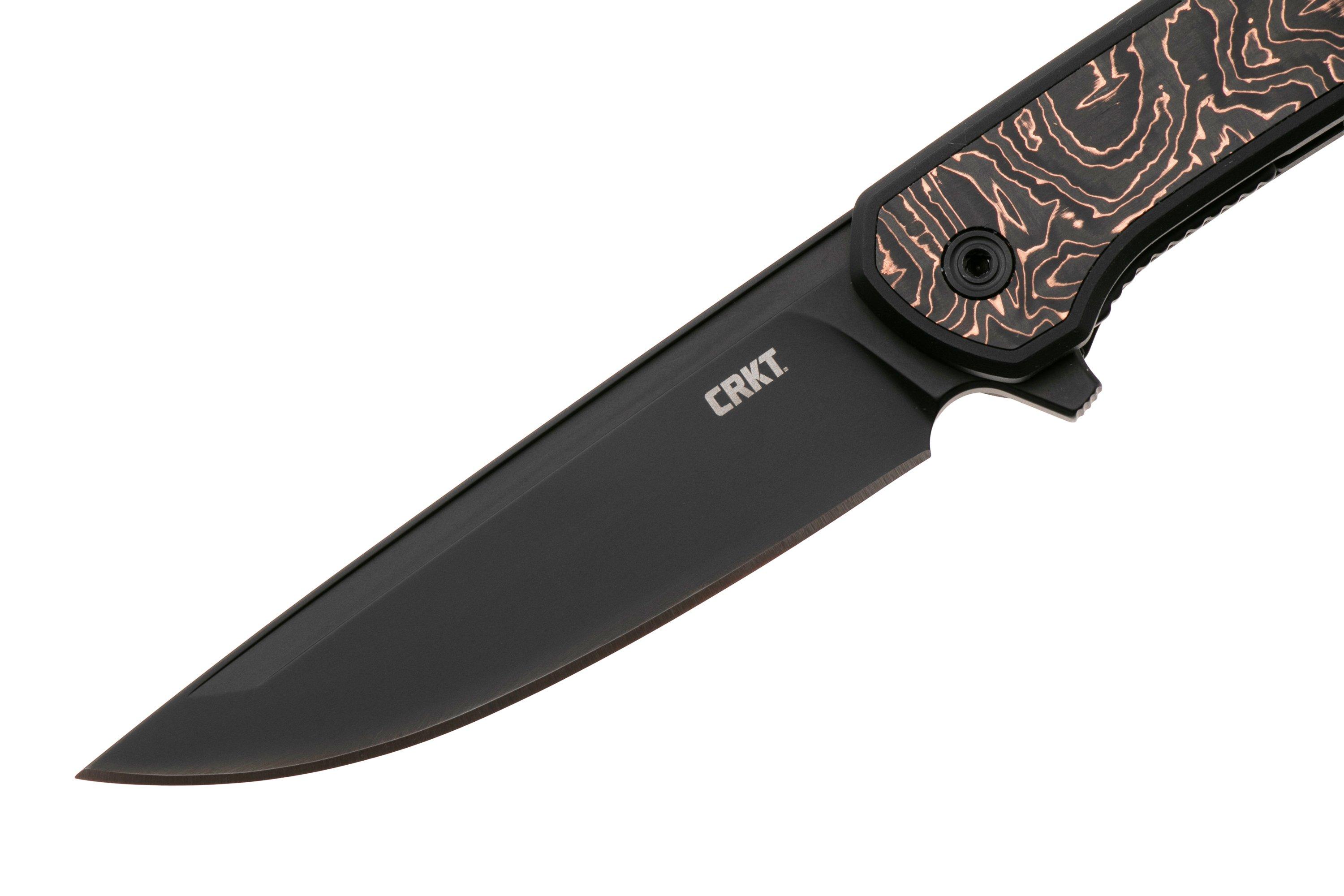 CRKT Q Compact 7077CF Black DLC CPM S35VN, Black DLC Aluminum, Carbon ...