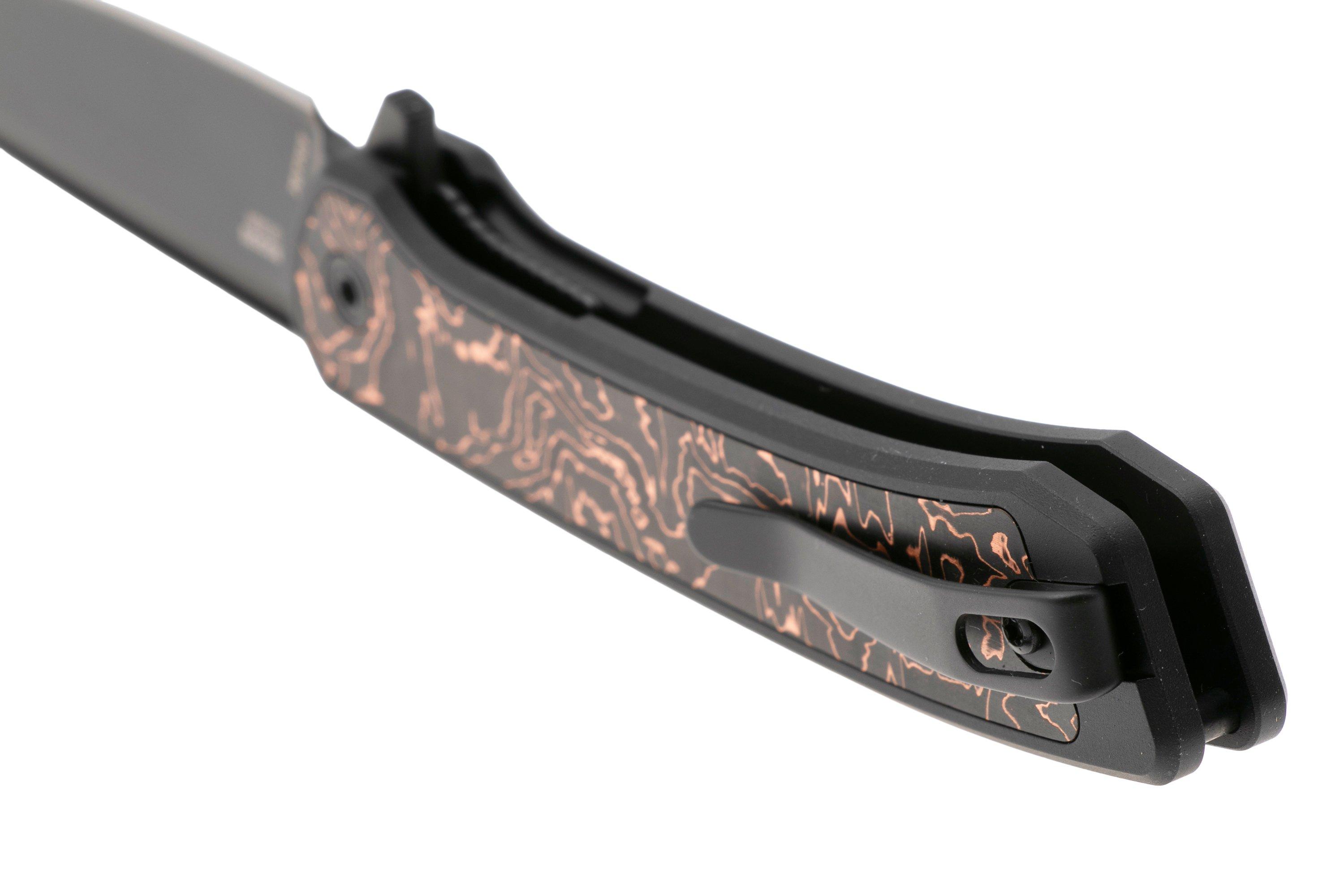 CRKT Q Compact 7077CF Black DLC CPM S35VN, Black DLC Aluminum, Carbon ...