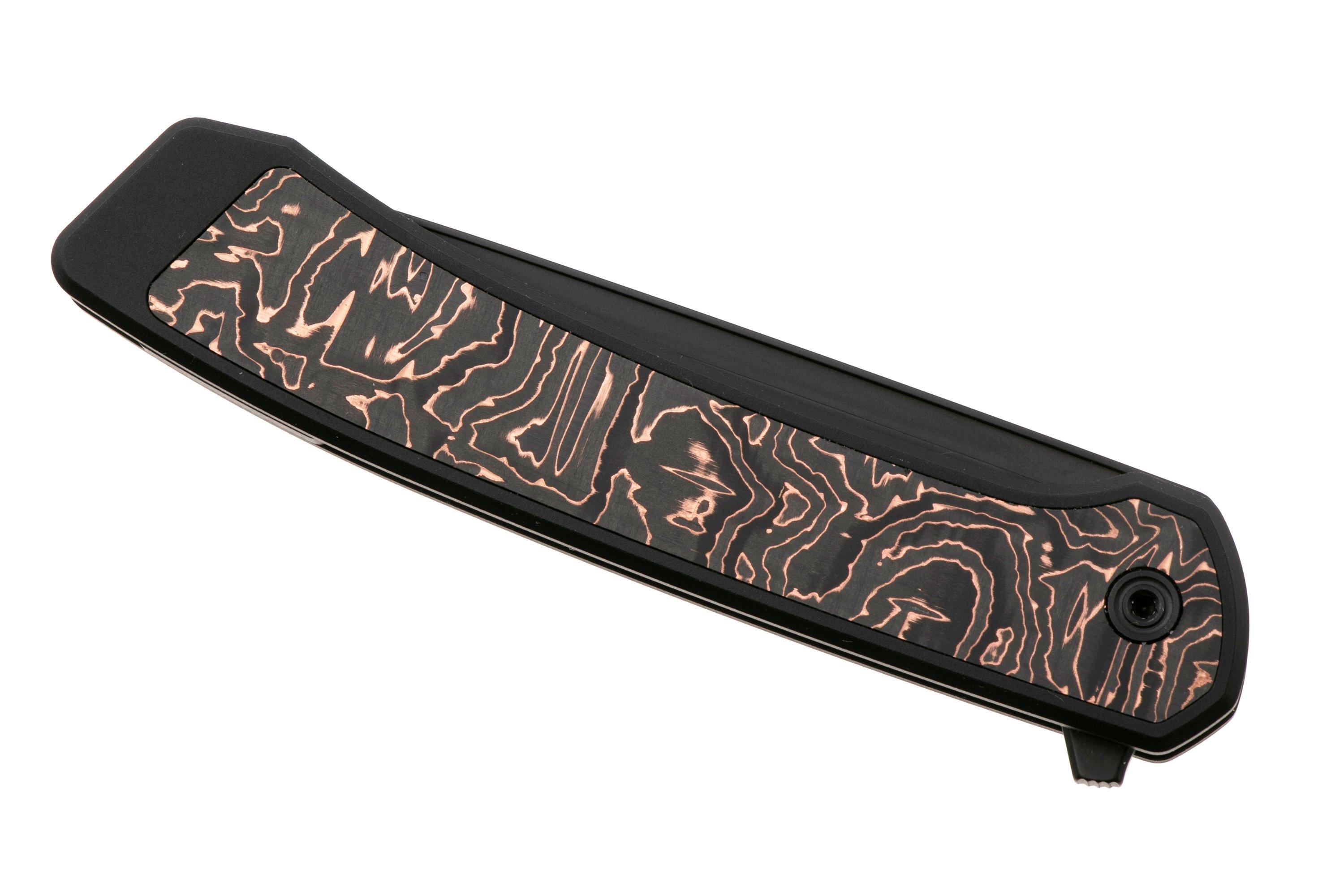 CRKT Q Compact 7077CF Black DLC CPM S35VN, Black DLC Aluminum, Carbon ...