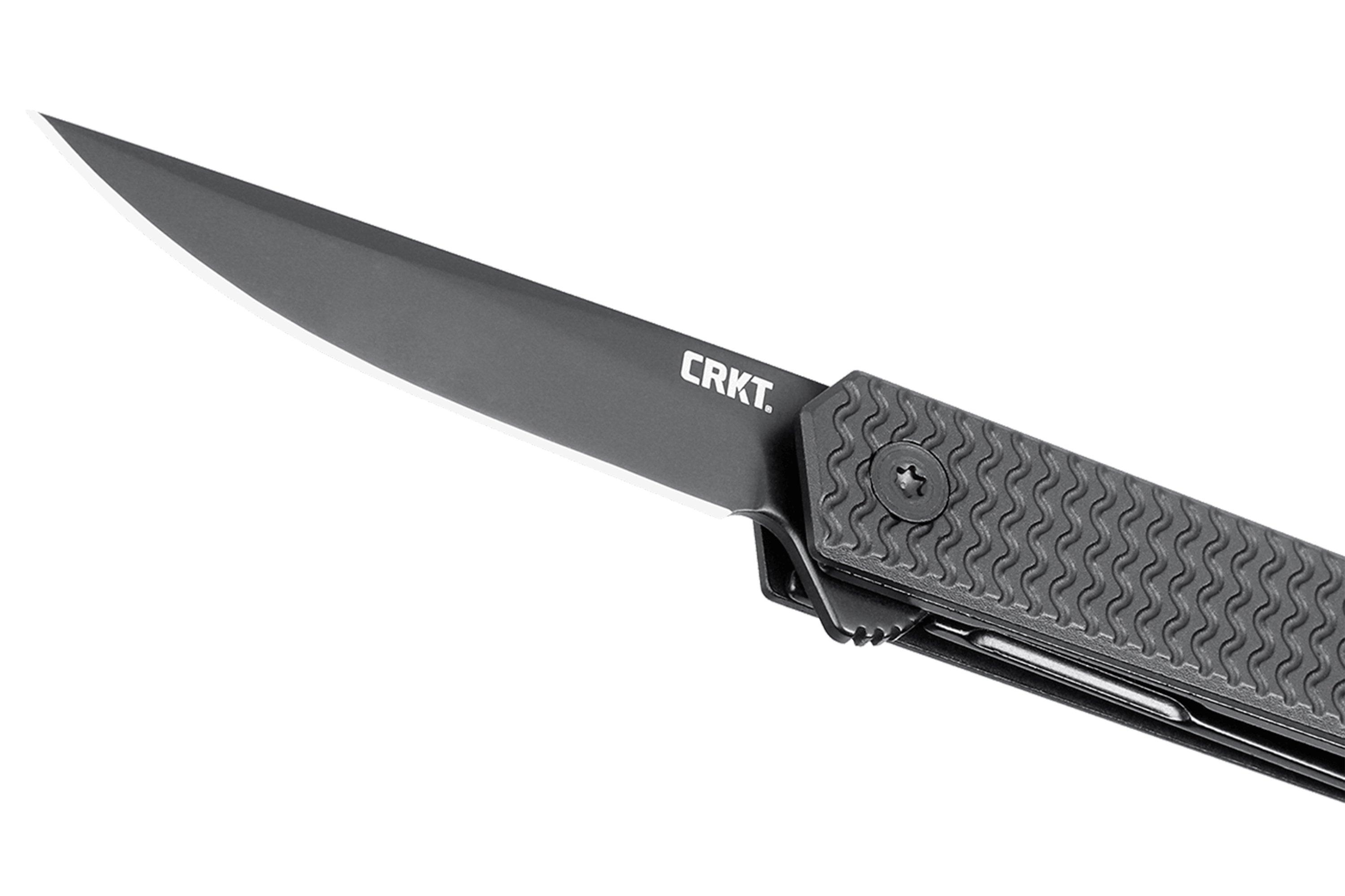 CRKT CEO Microflipper, Drop Point Black 7081D2K Black Aluminum pocket ...