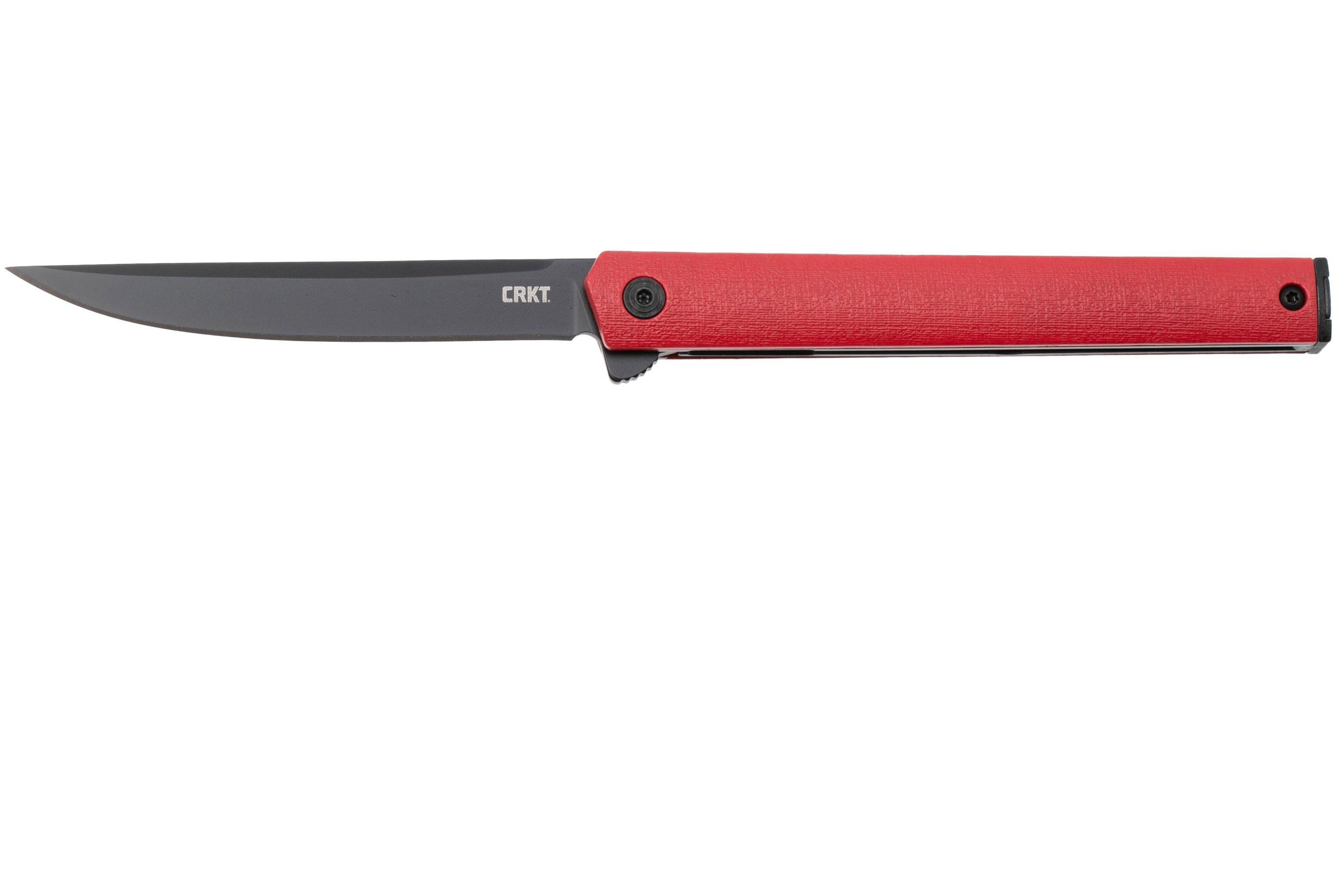 CRKT CEO Flipper 7097RK Black AUS8, Red GRN pocket knife, Richard ...