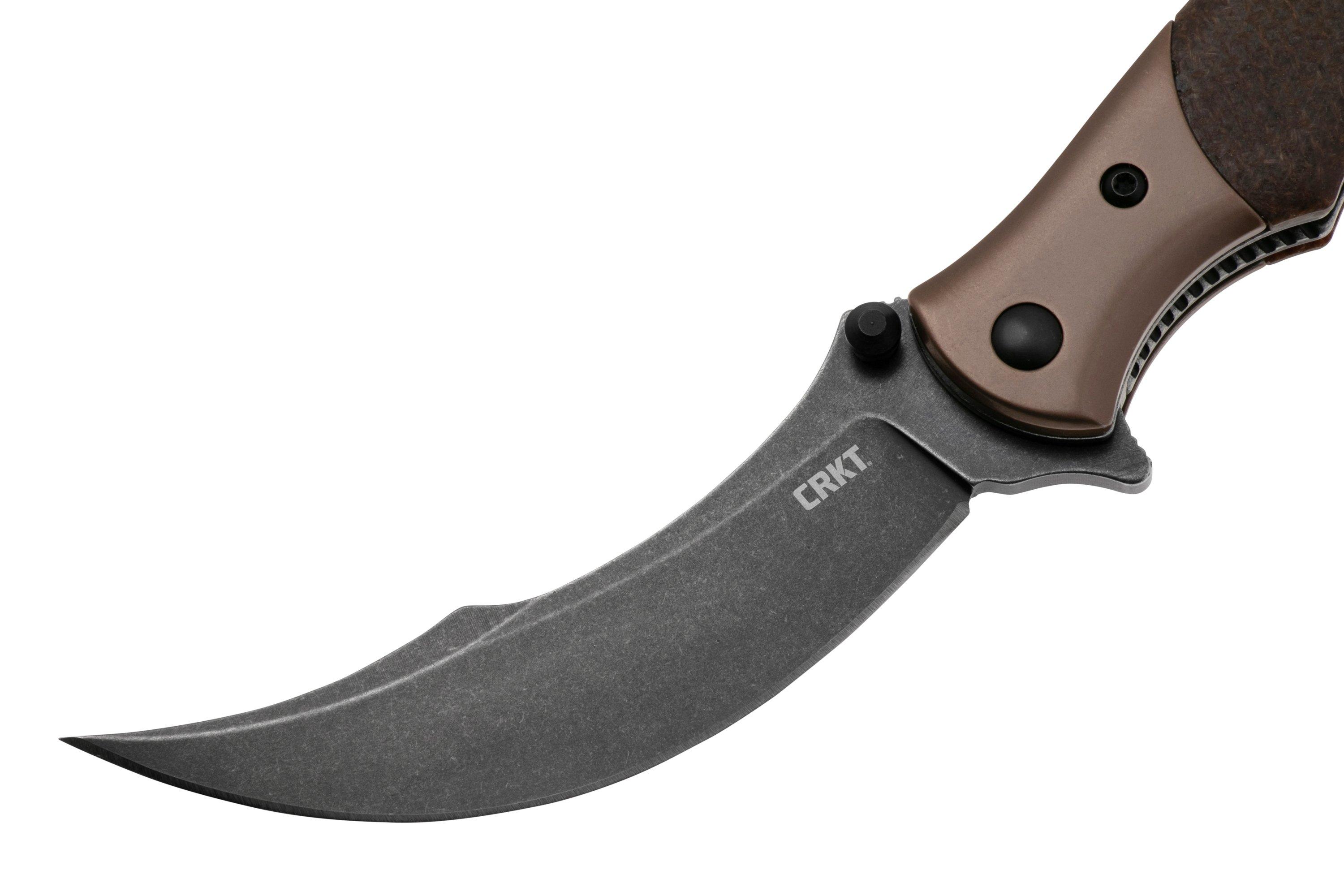 CRKT Ritual Compact 7465 Brown Micarta pocket knife, Alan Folts design ...