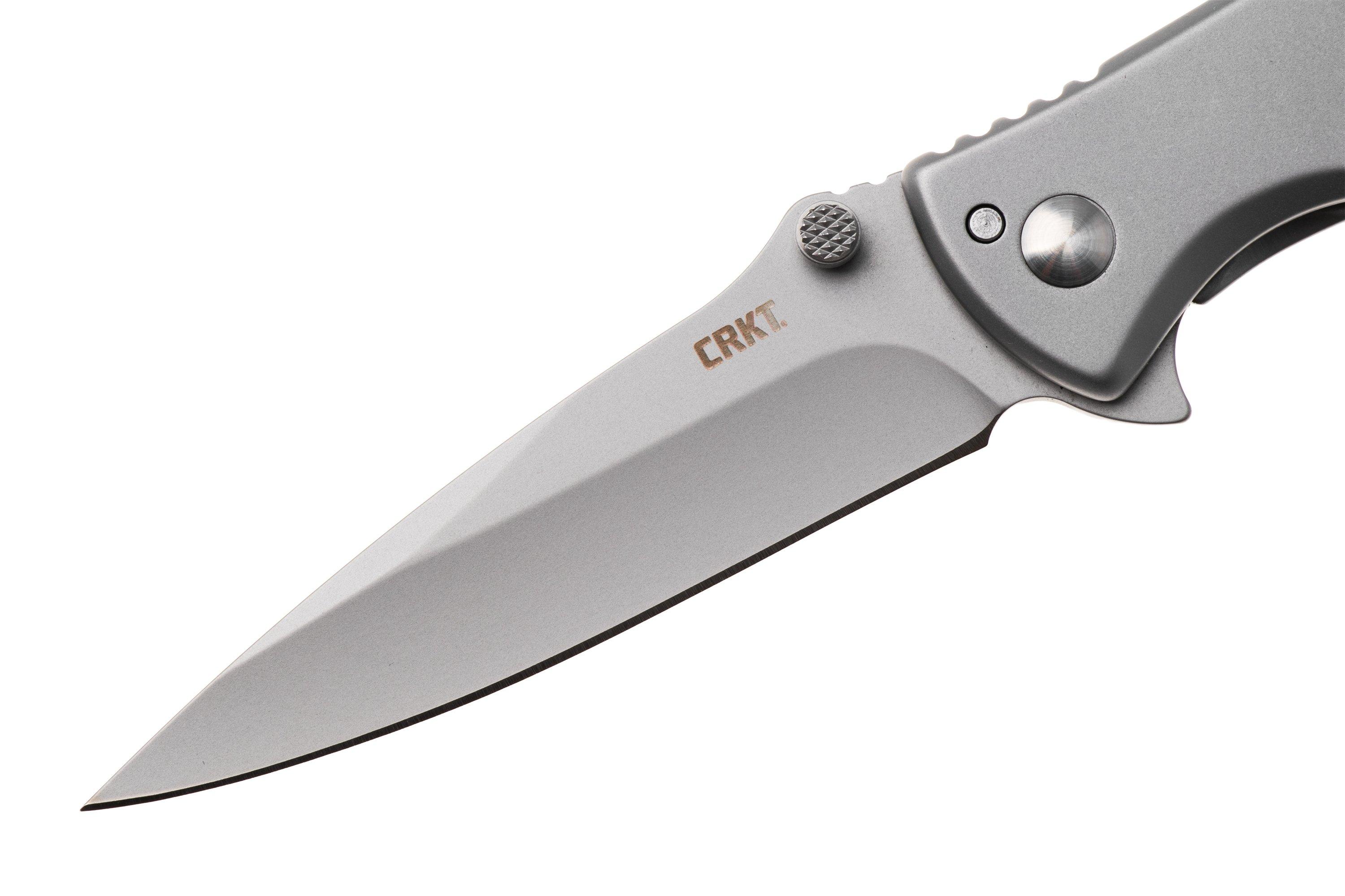 CRKT Slag 7600 Bead Blasted D2, Gray Stainless Steel, navaja, diseño de ...