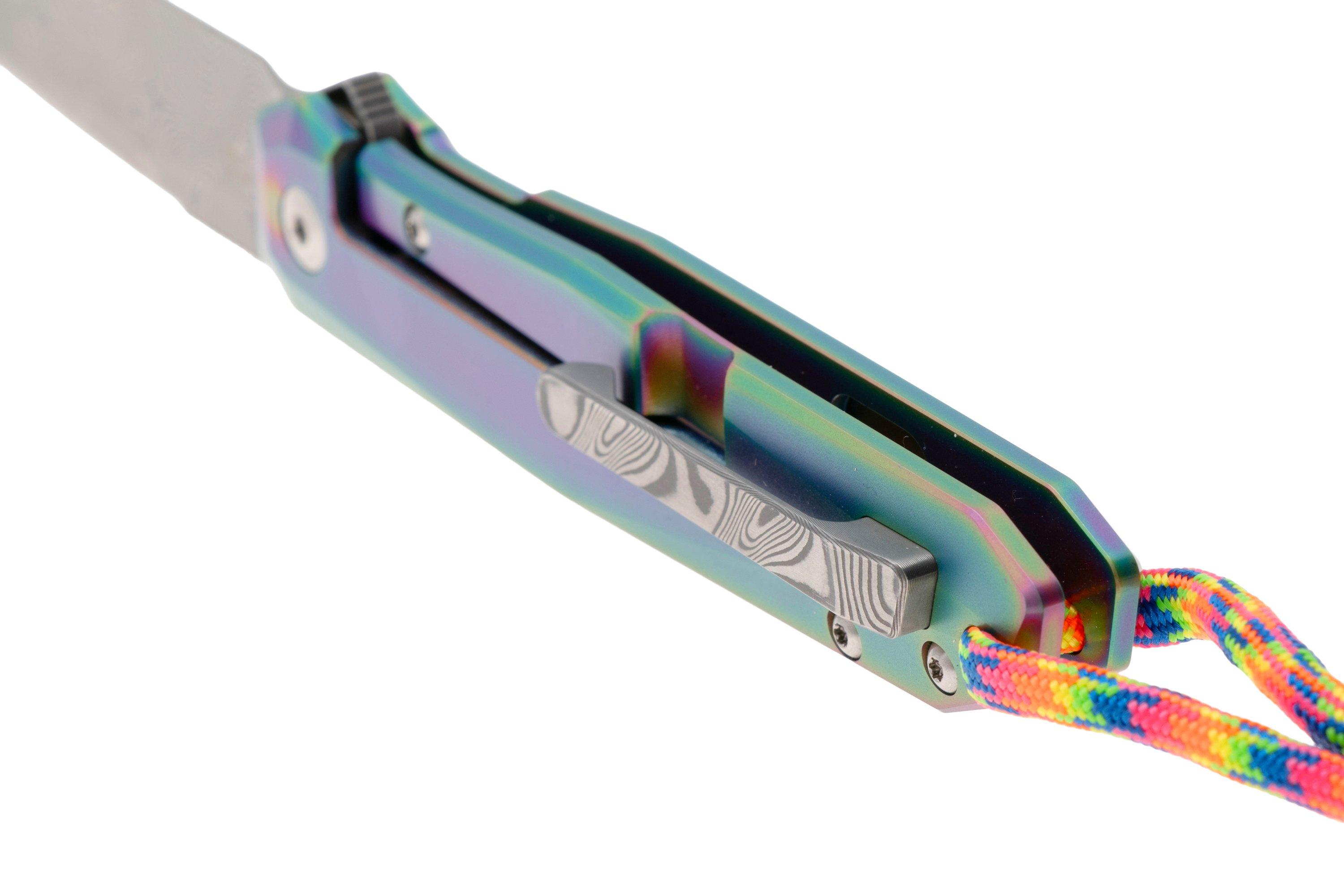 CRKT Facet K231TDP Damascus, Iridescent Titanium Nitride Titanium ...